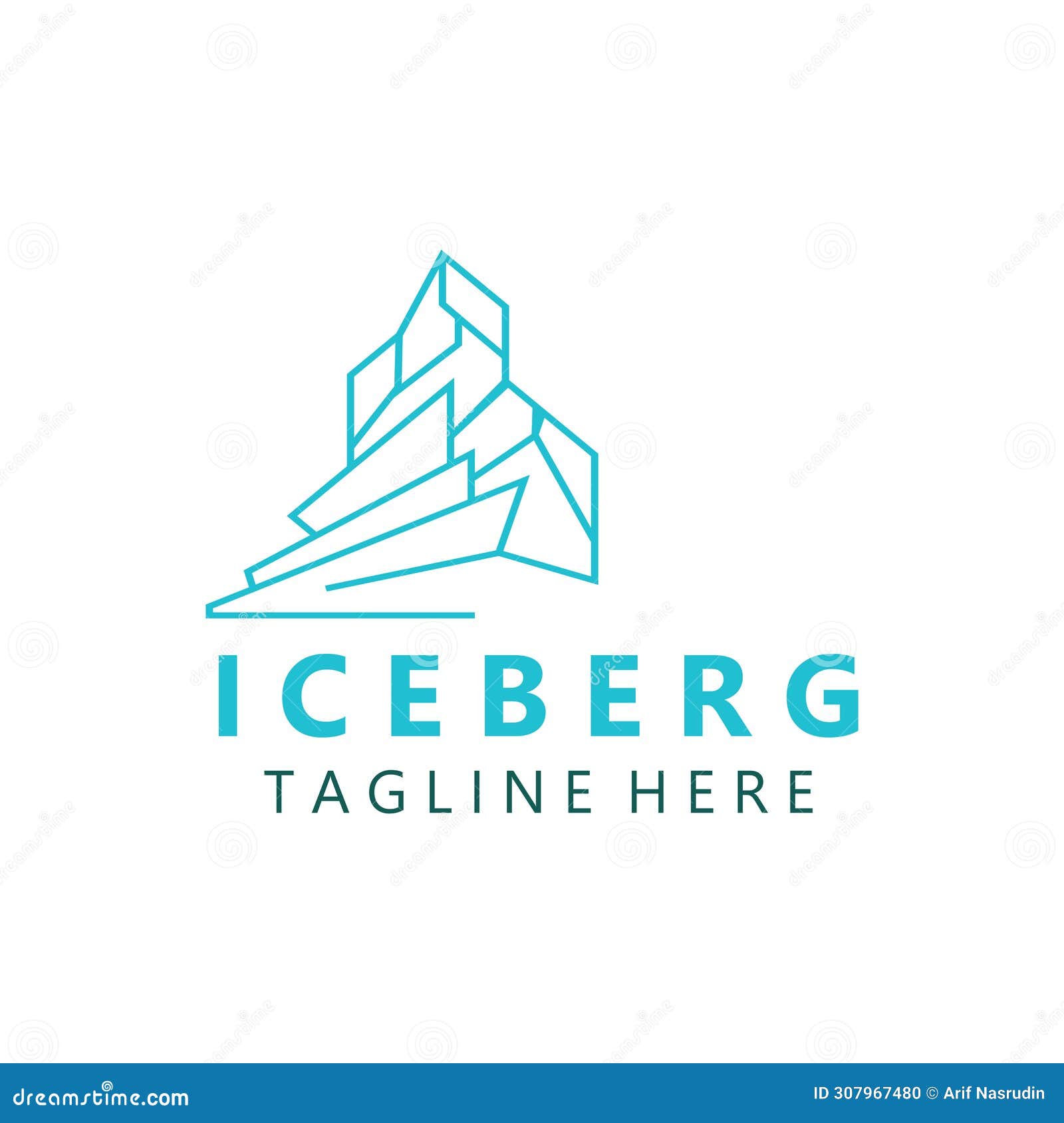 Iceberg Abstract Line Art Logo Design, Simple Vector Symbol Icon Stock ...