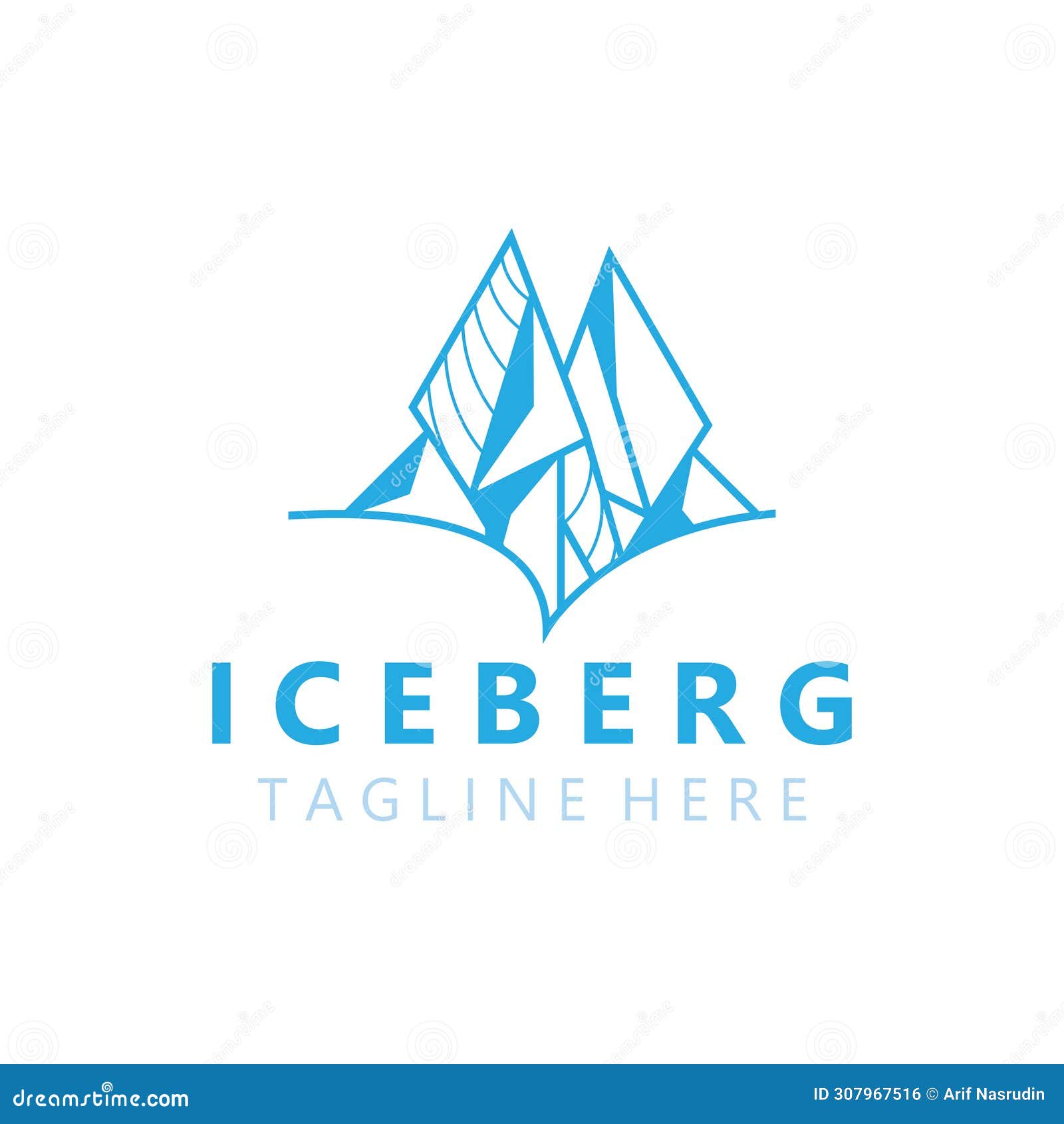 Iceberg Abstract Line Art Logo Design, Simple Vector Symbol Icon Stock ...