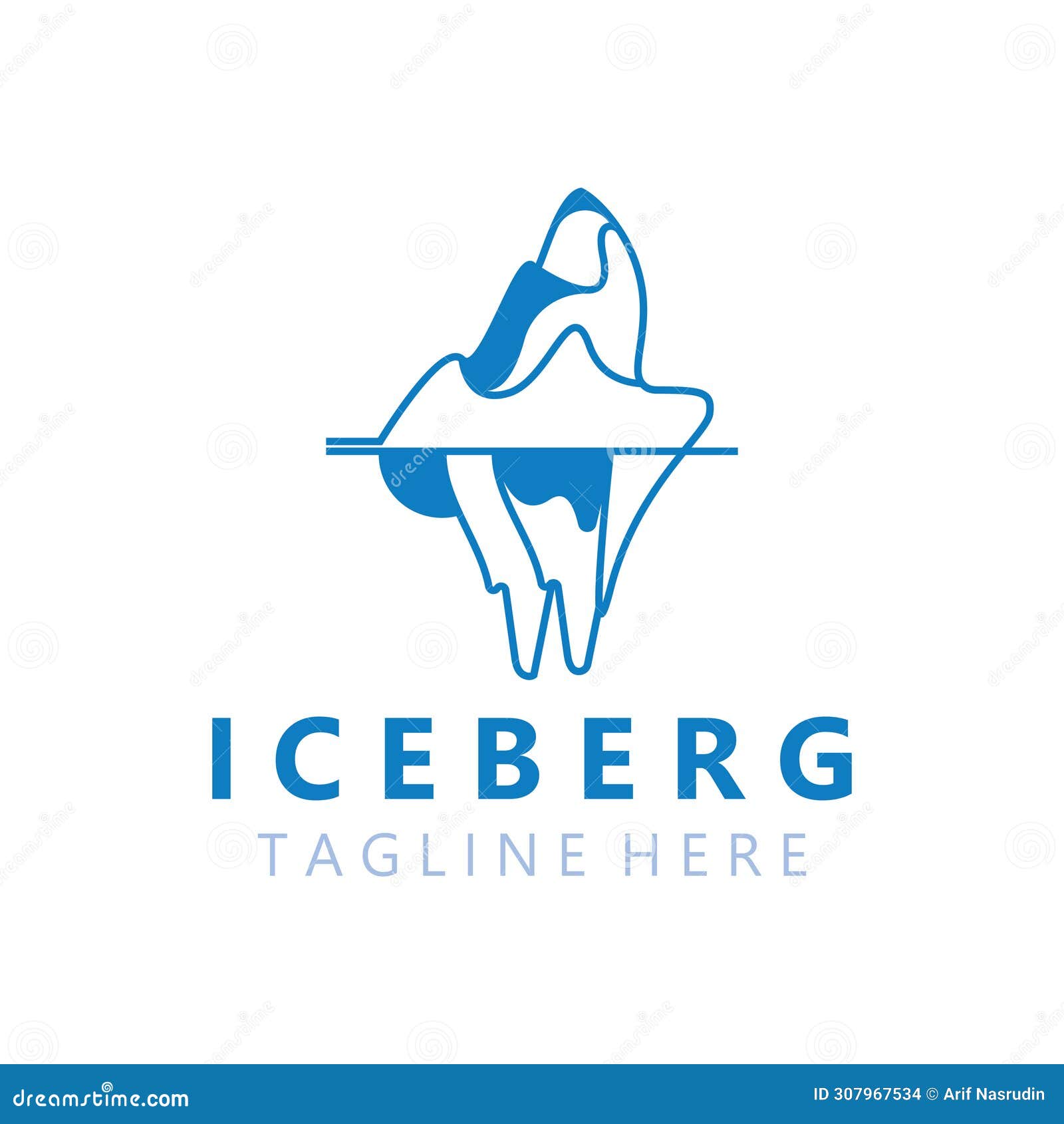 Iceberg Abstract Line Art Logo Design, Simple Vector Symbol Icon Stock ...