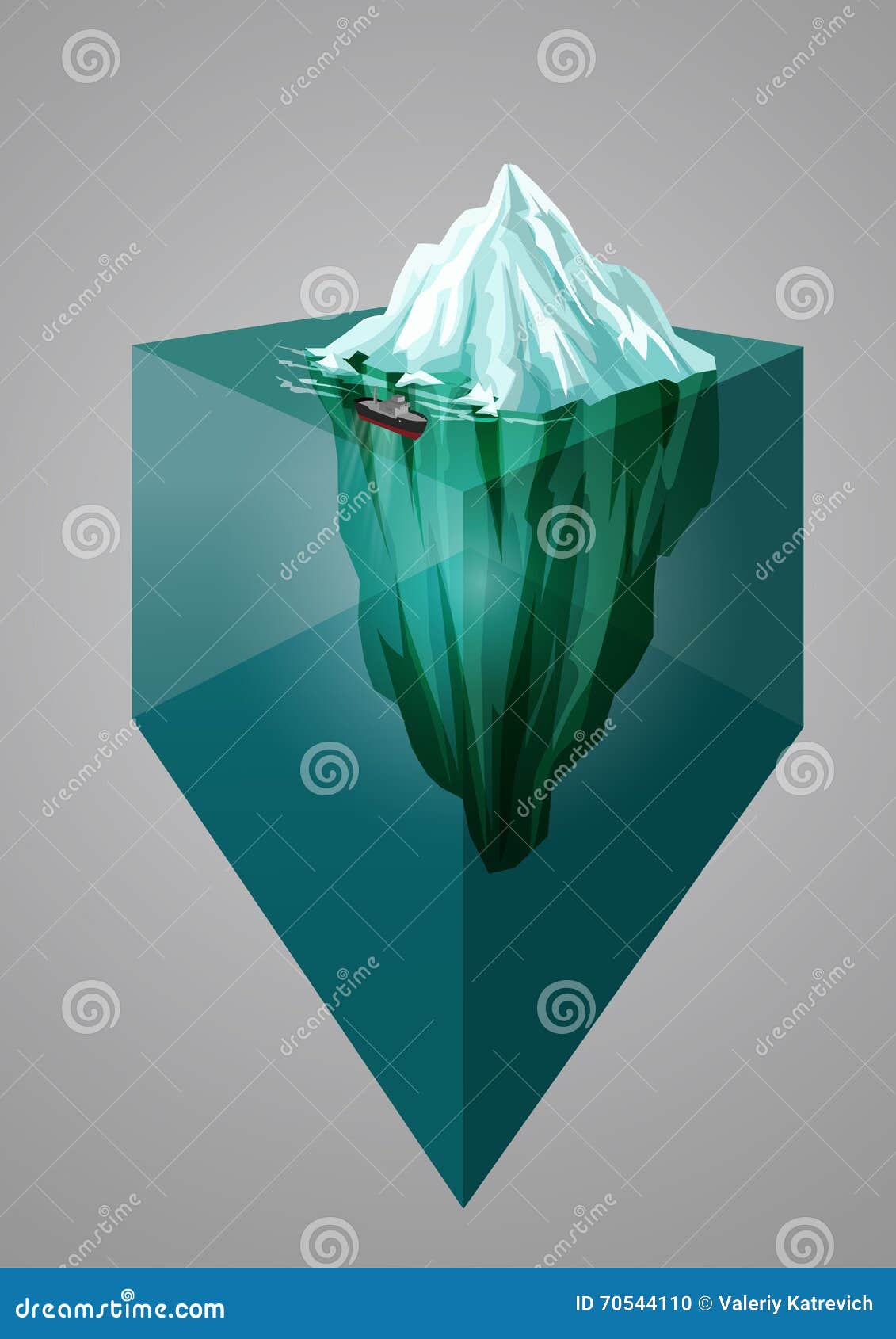 Iceberg Underwater Vector
