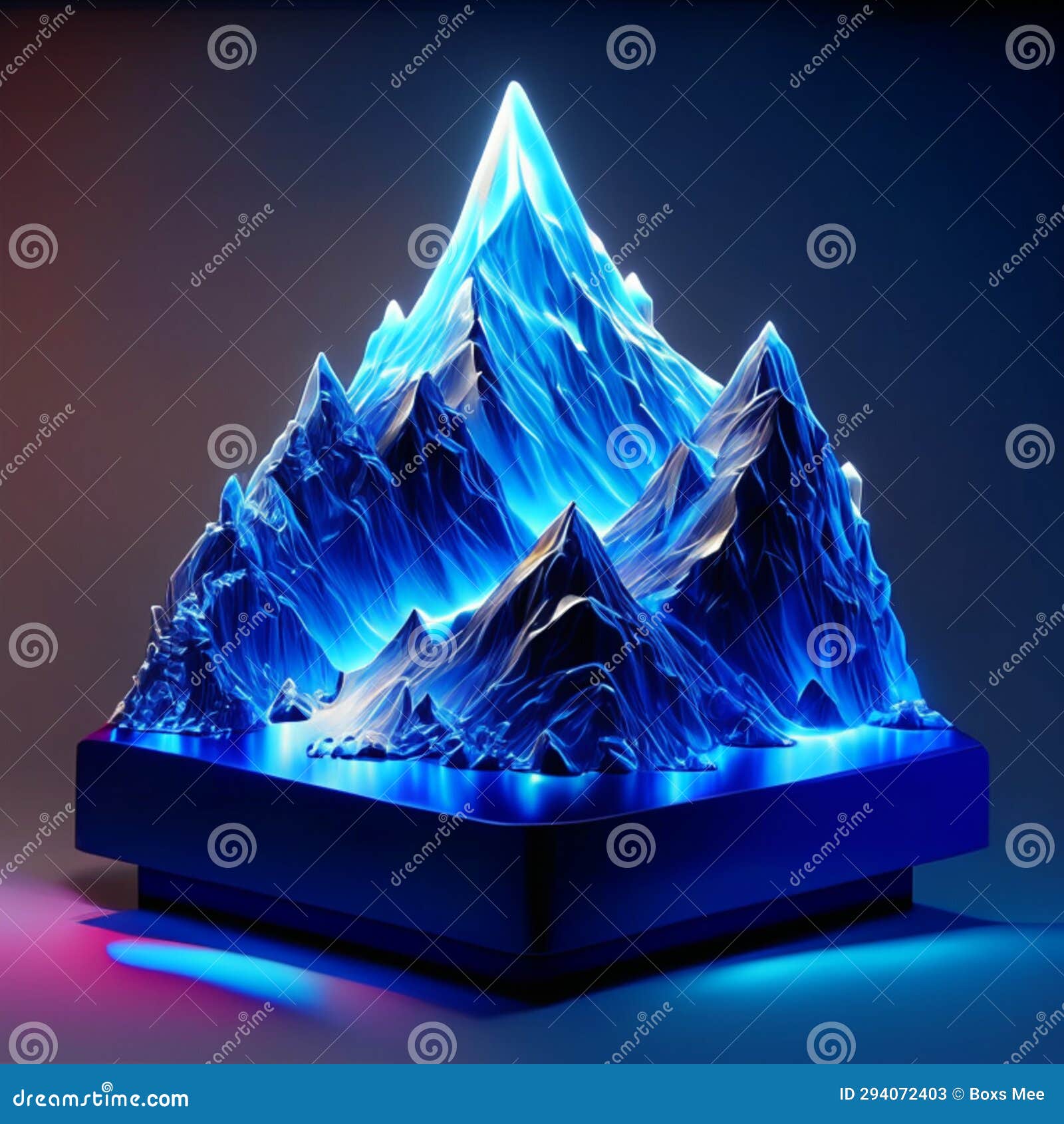 Iceberg in a Blue Box. 3d Rendering, 3d Illustration Stock Illustration ...