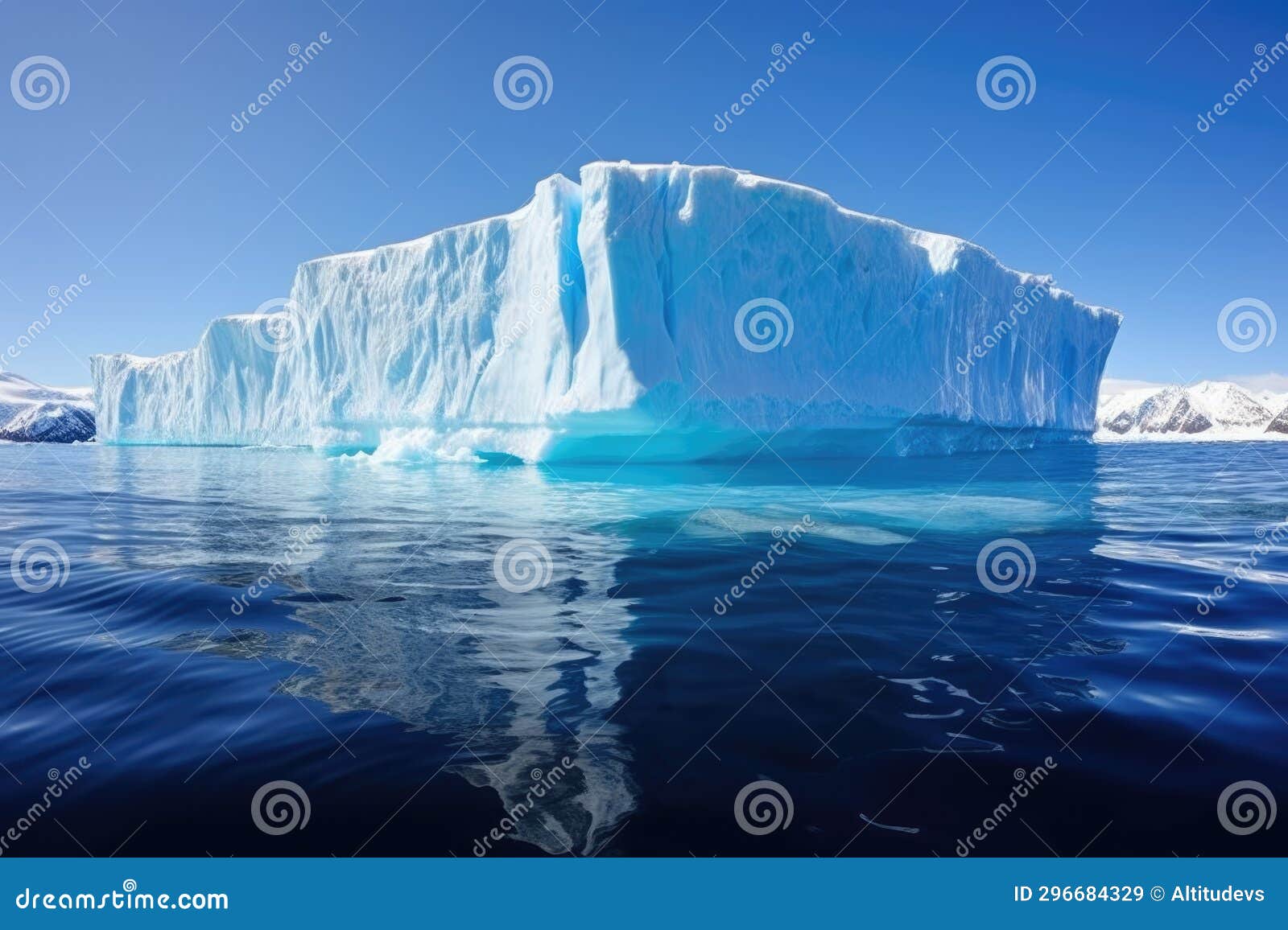 Iceberg Casting Shadow on the Vibrant, Glacier Blue Sea Stock Image ...
