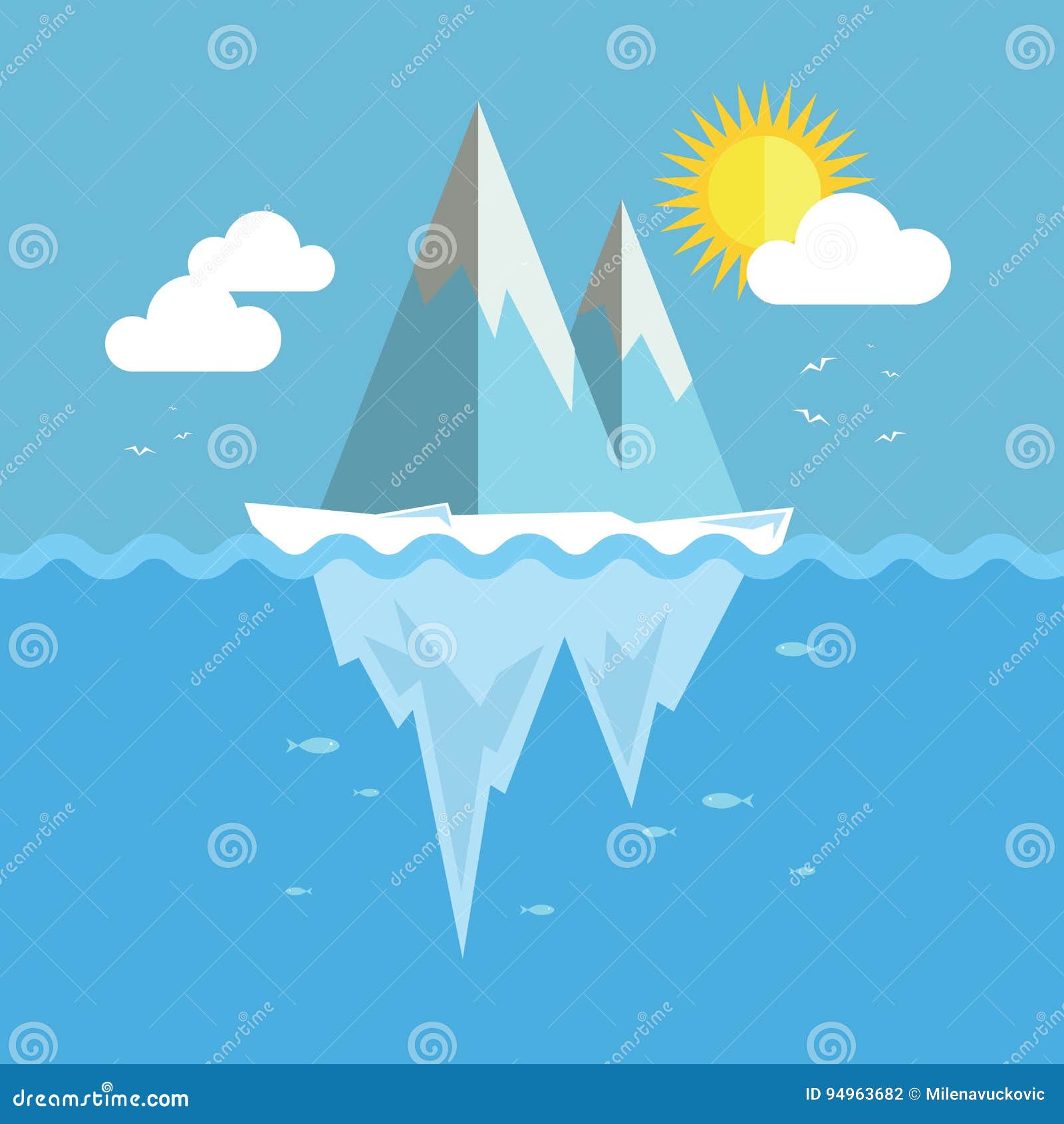 Iceberg Flat Graphic Design Stock Vector - Illustration of habitat ...