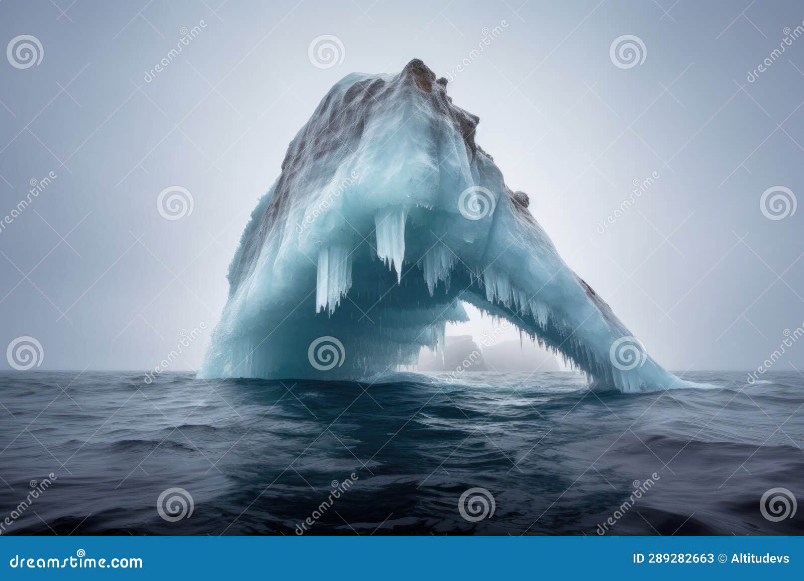 Iceberg Flipping Over with Cascading Water Droplets Stock Image - Image ...