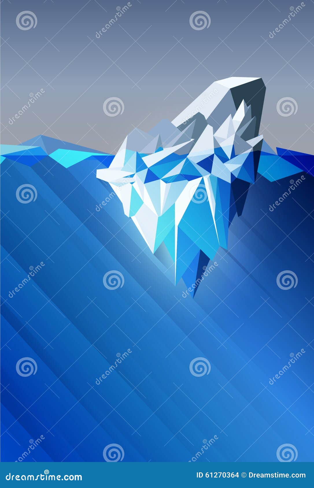 Iceberg In The Deep Ocean Poster. Winter Background With Sun Beam ...