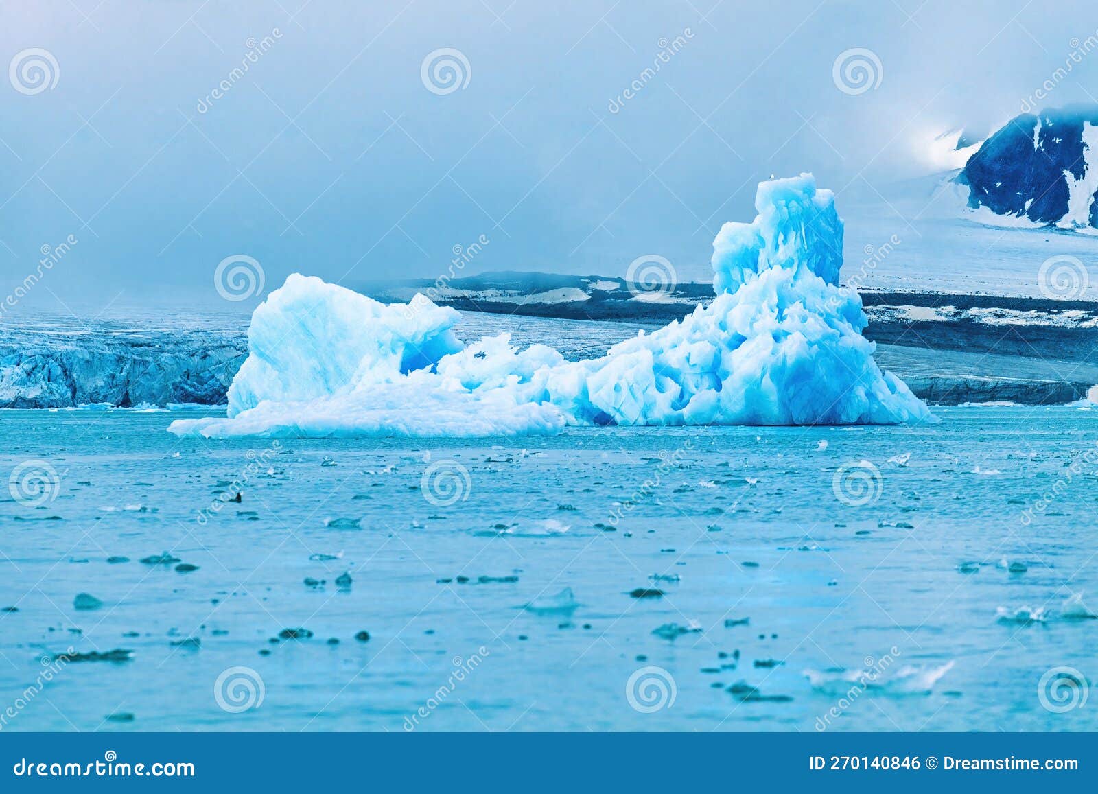 Iceberg Floating by a Glacier on Svalbard Stock Photo - Image of region ...