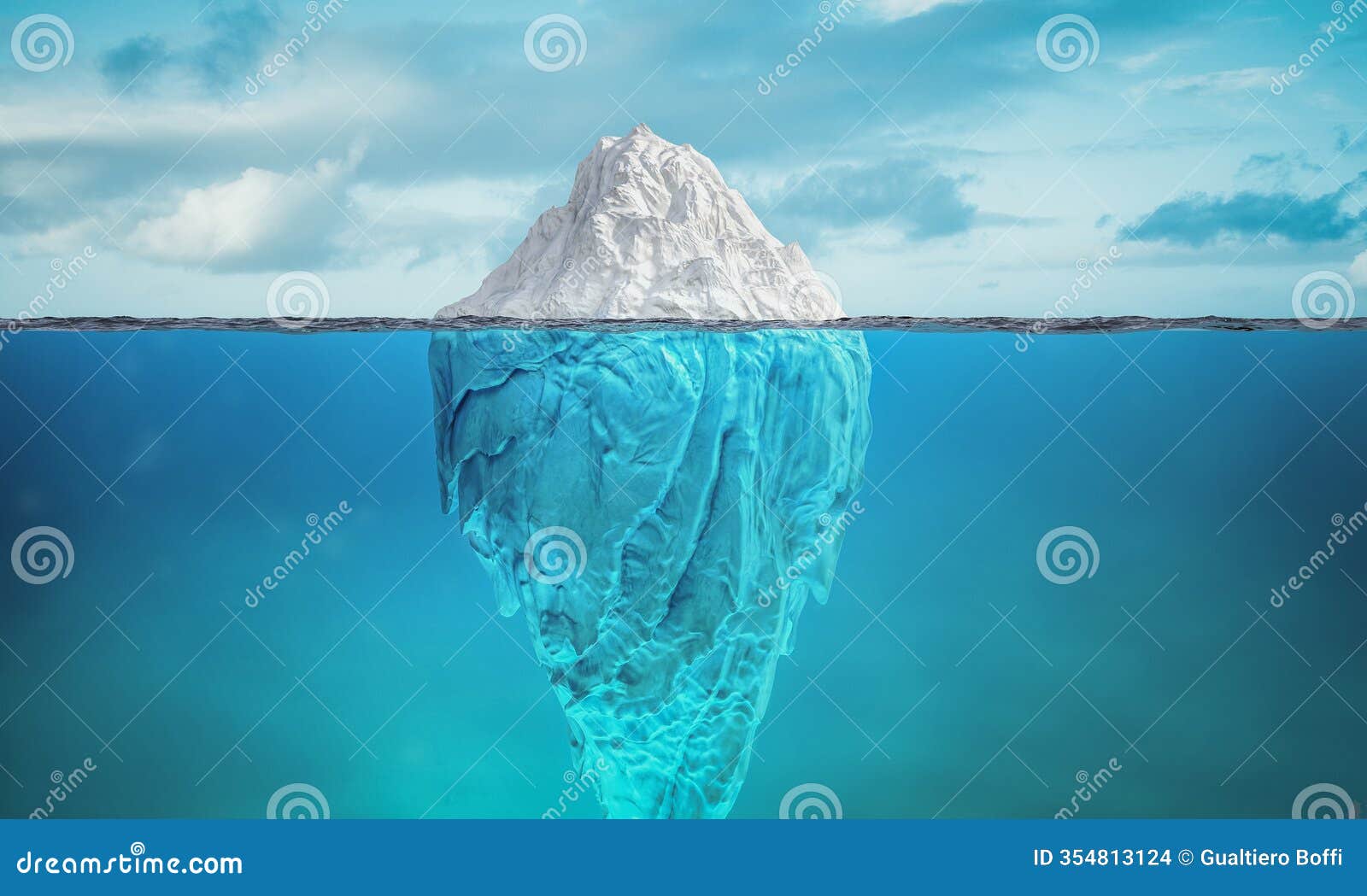 Iceberg Floating On Open Ocean At Night With Star Field Sky Vector ...