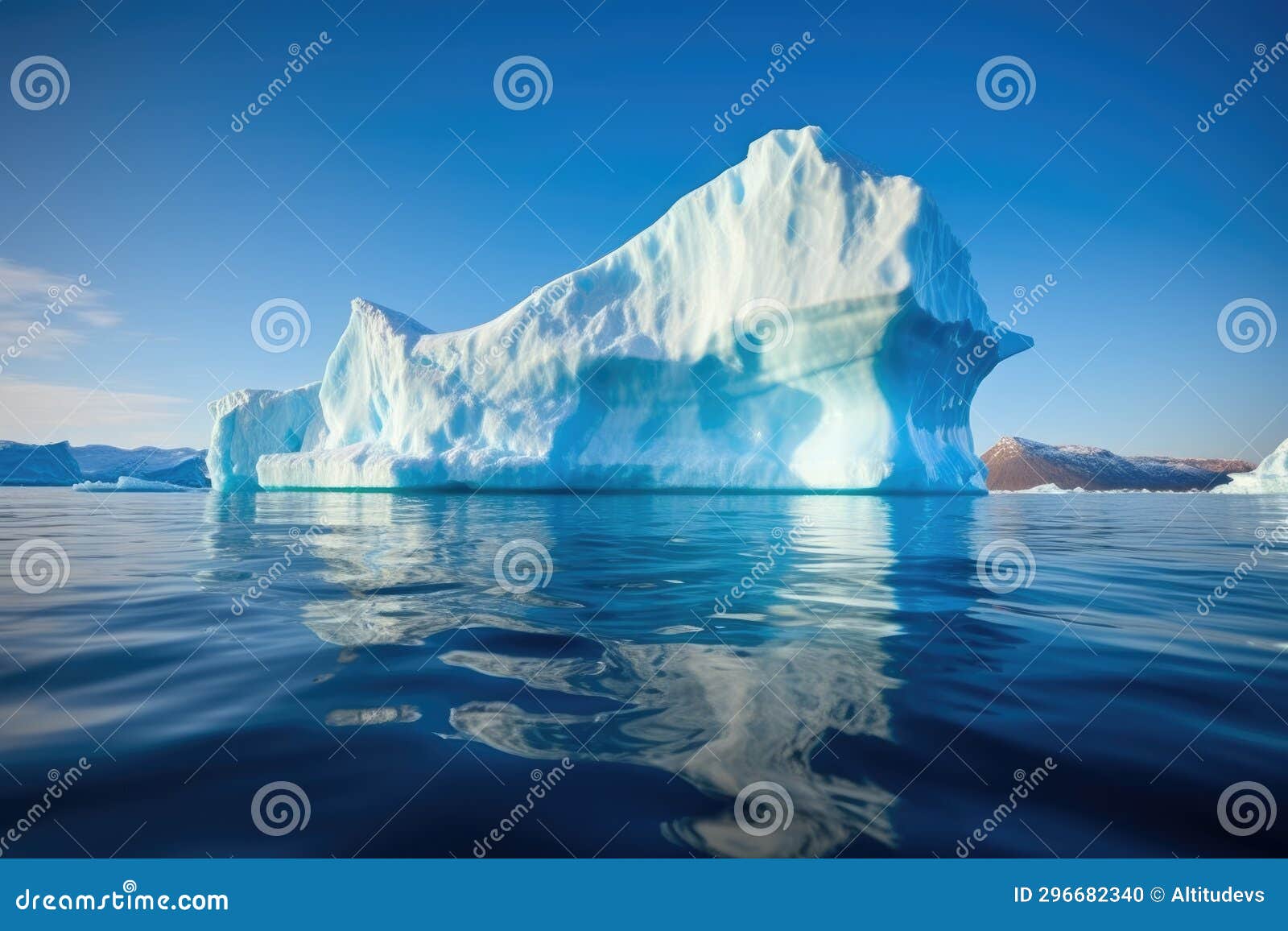 Iceberg Floating in a Sea with Visible Water Underneath Stock Photo ...