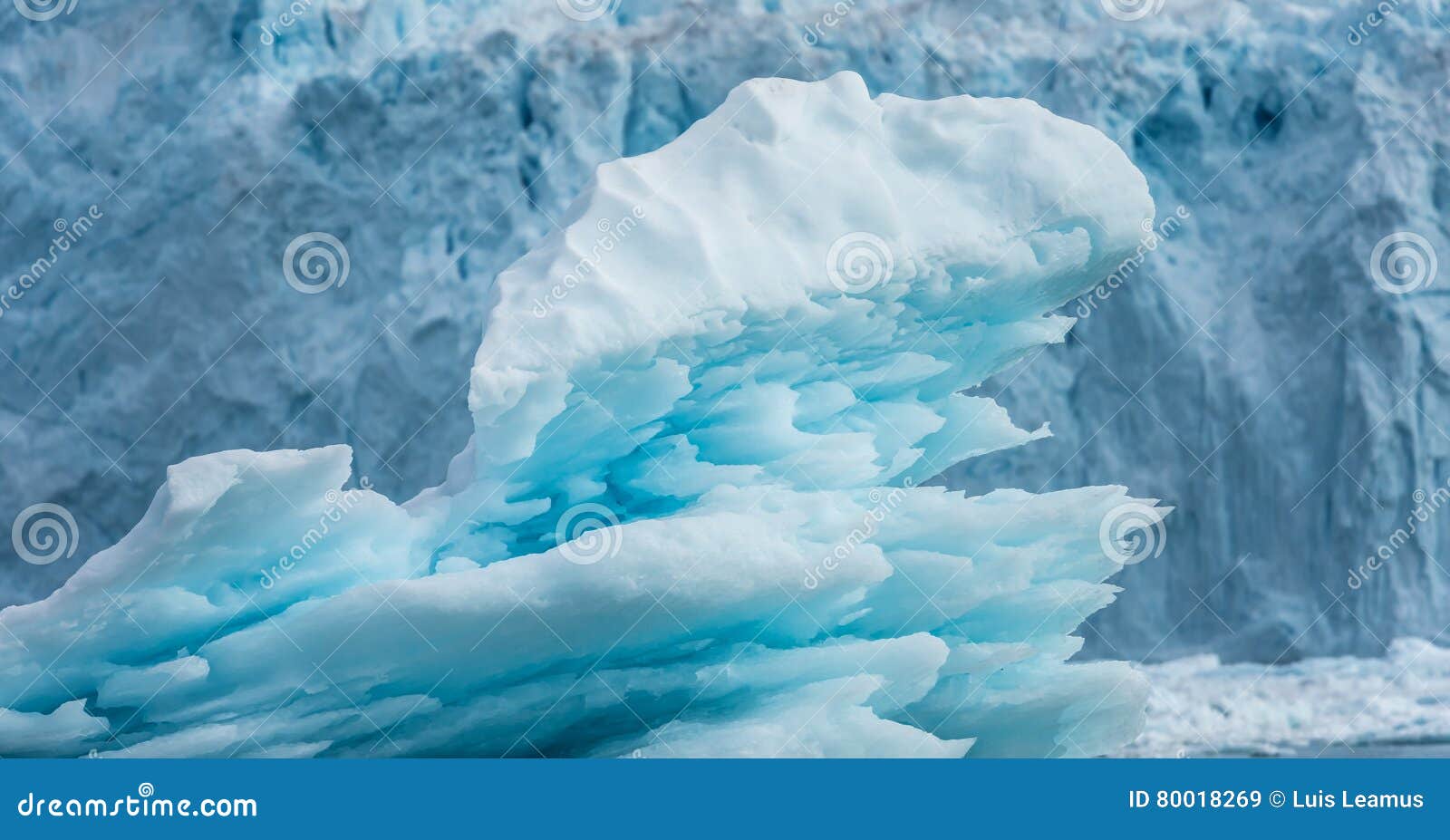 Iceberg in Front of the Claving Eqi Glacier, Greenland Stock Image ...
