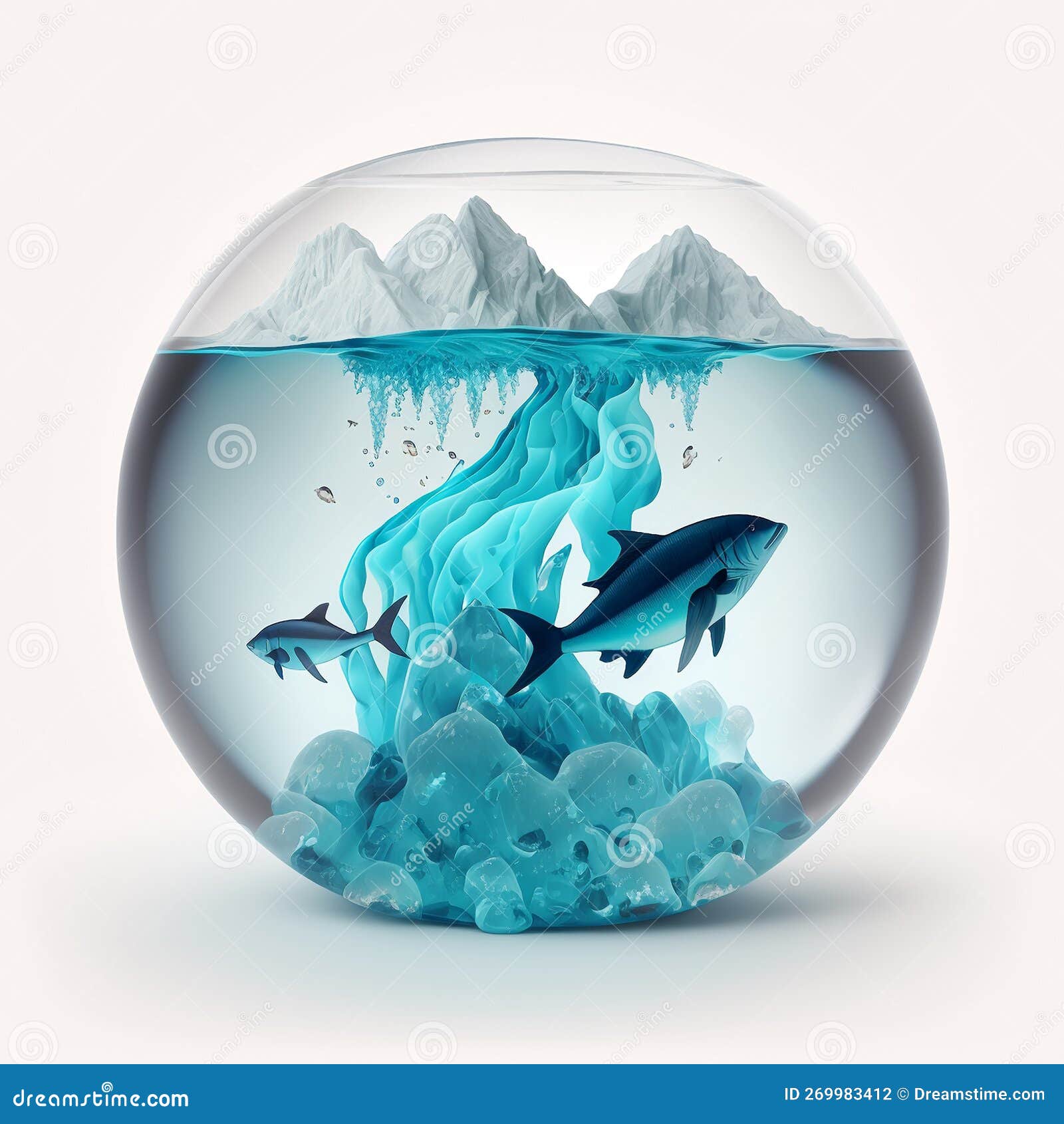 Iceberg in a glass sphere stock photo. Image of iceberg - 269983412