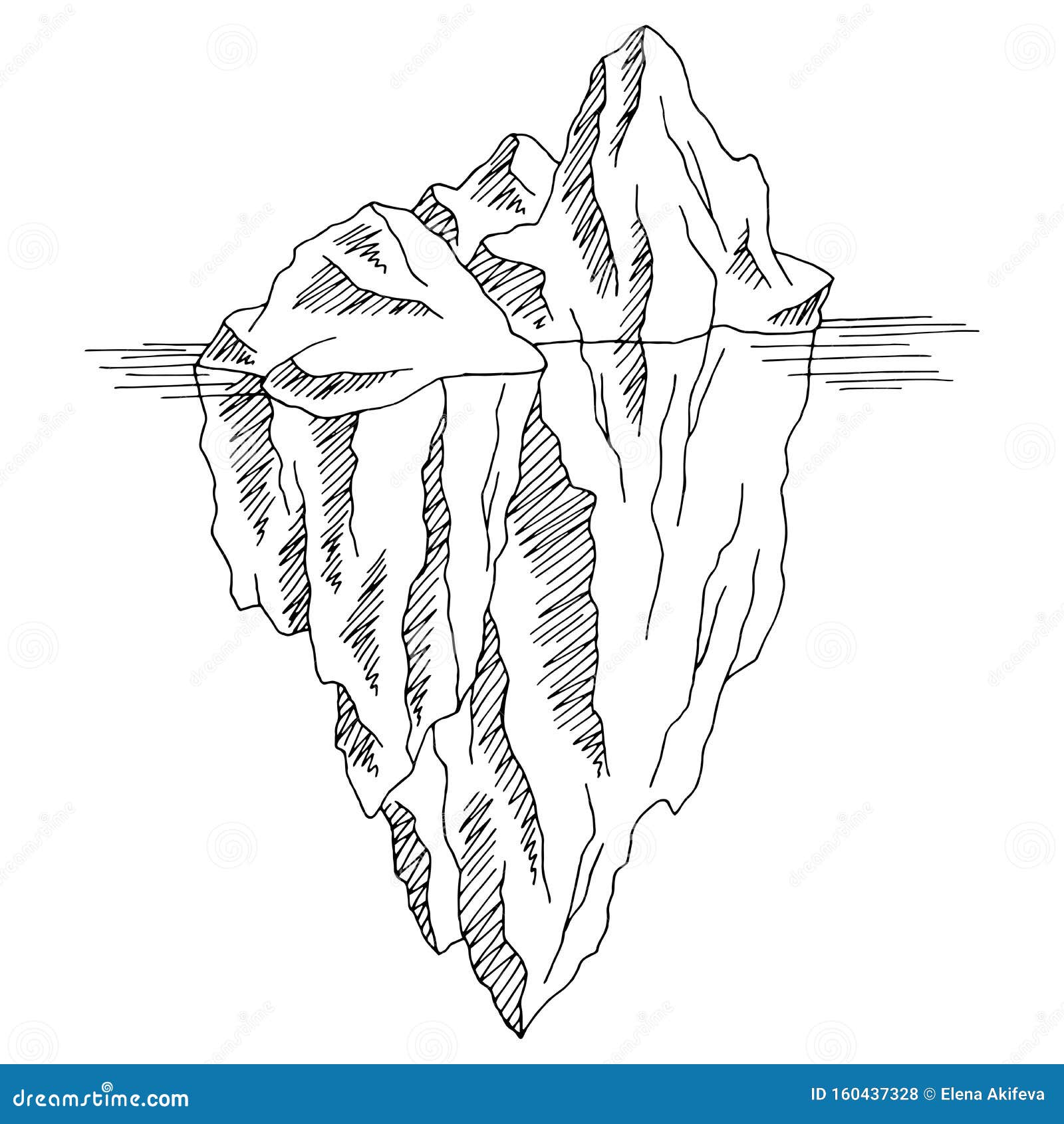 Iceberg Graphic Black White Isolated Sketch Illustration Vector Stock ...