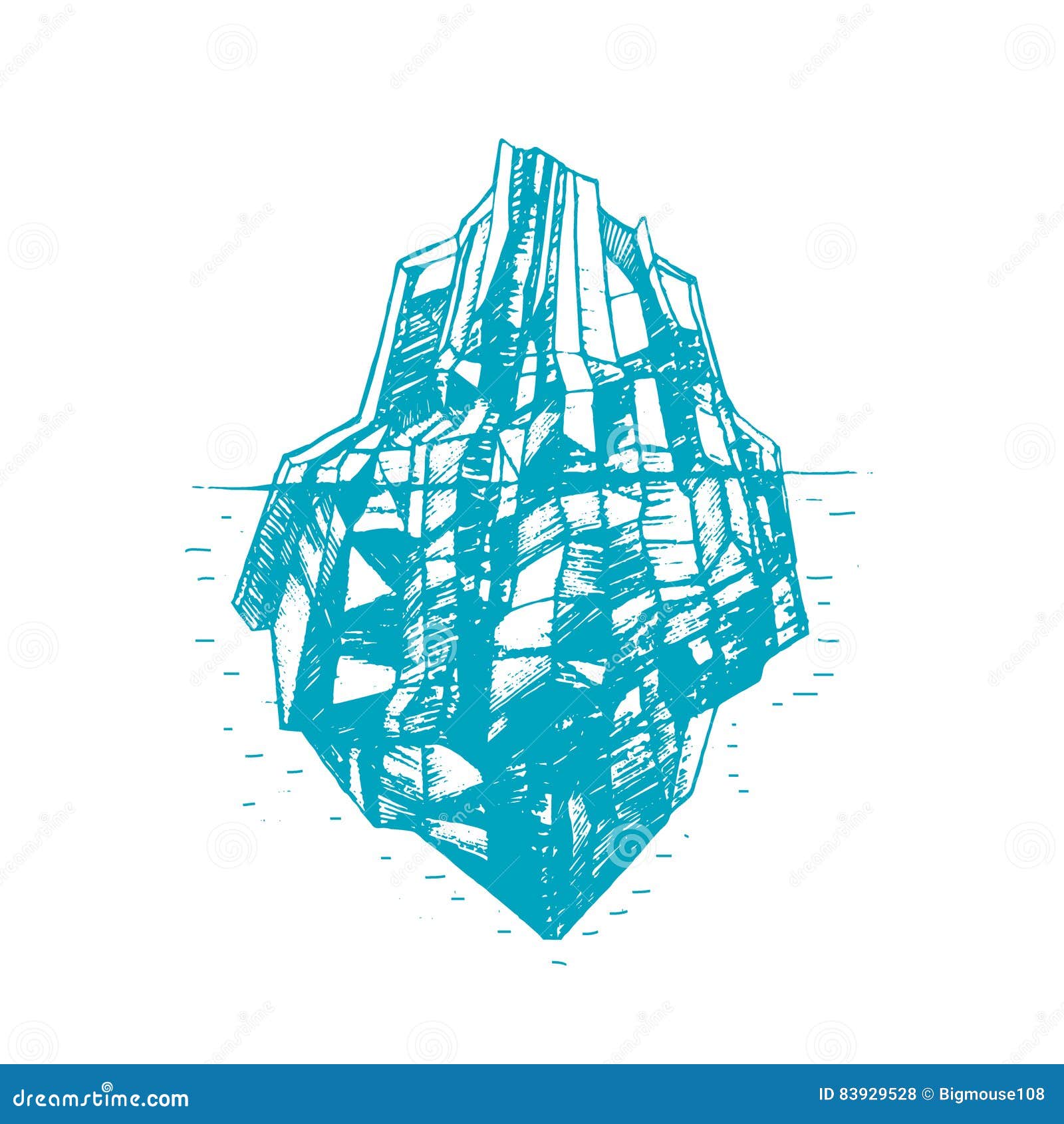 Iceberg Hand Draw Sketch. Vector Stock Vector - Illustration of draw ...
