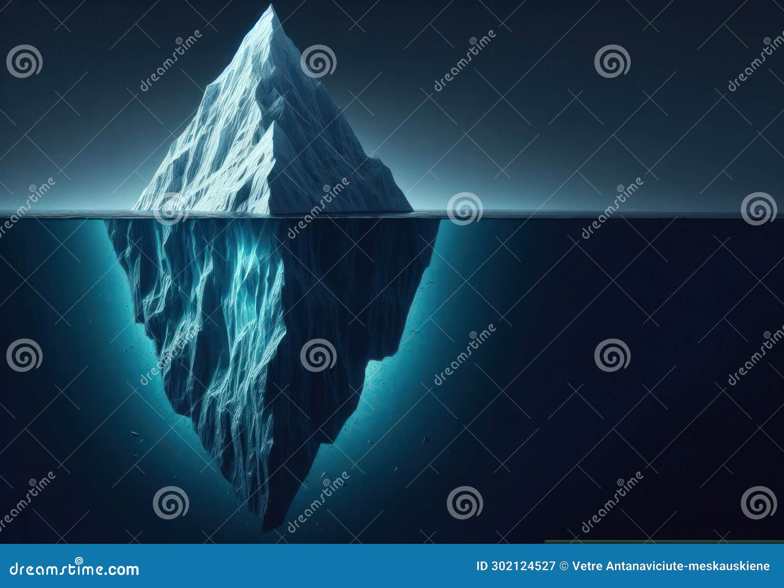 Iceberg. Hidden Danger and Global Warming Concept Stock Illustration ...