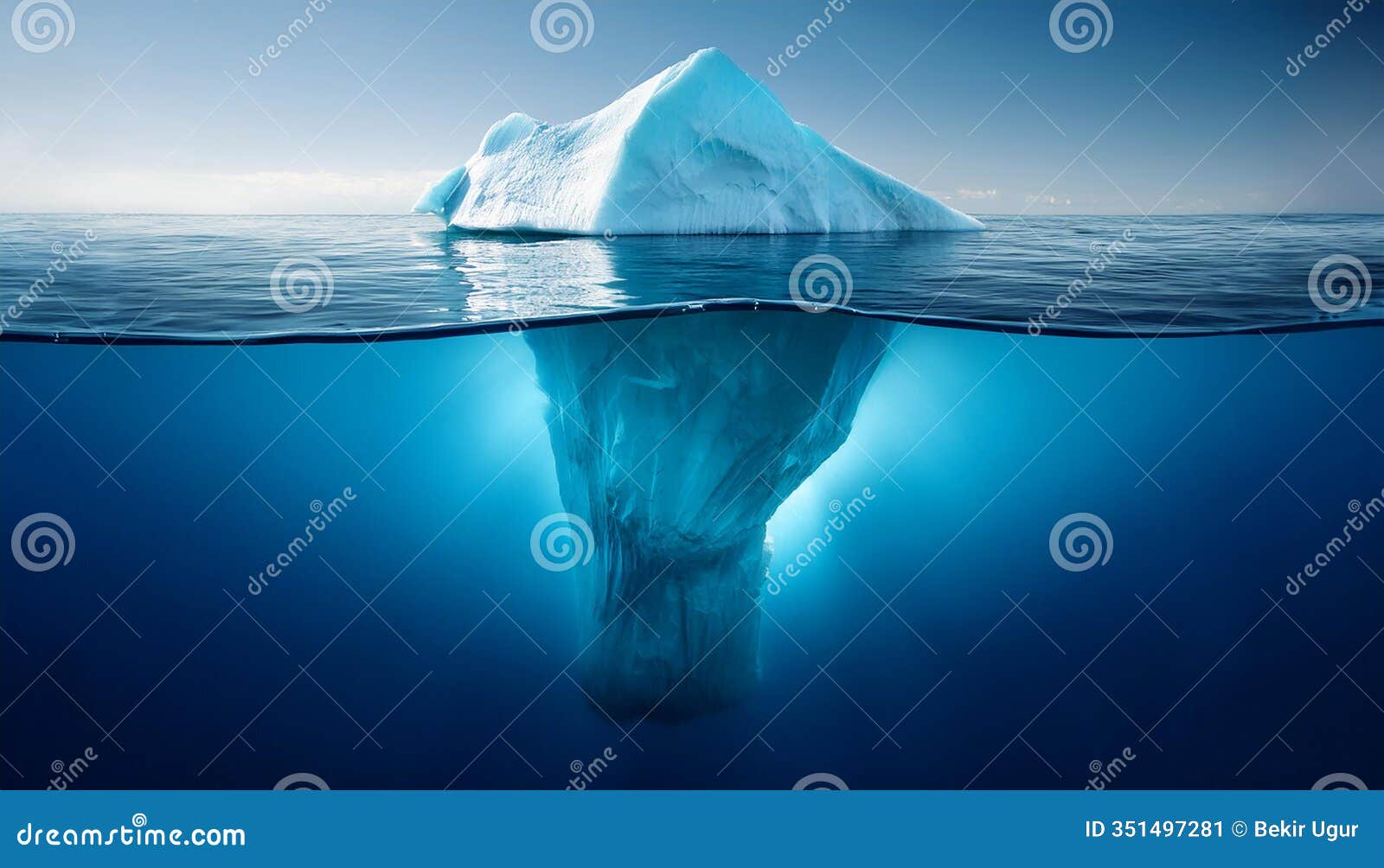 Iceberg - Hidden Danger and Global Warming Concept Stock Illustration ...