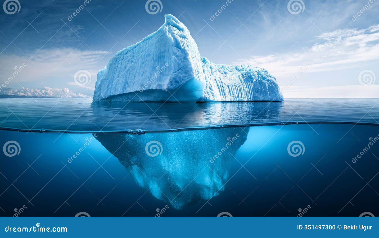 Iceberg - Hidden Danger and Global Warming Concept Stock Illustration ...