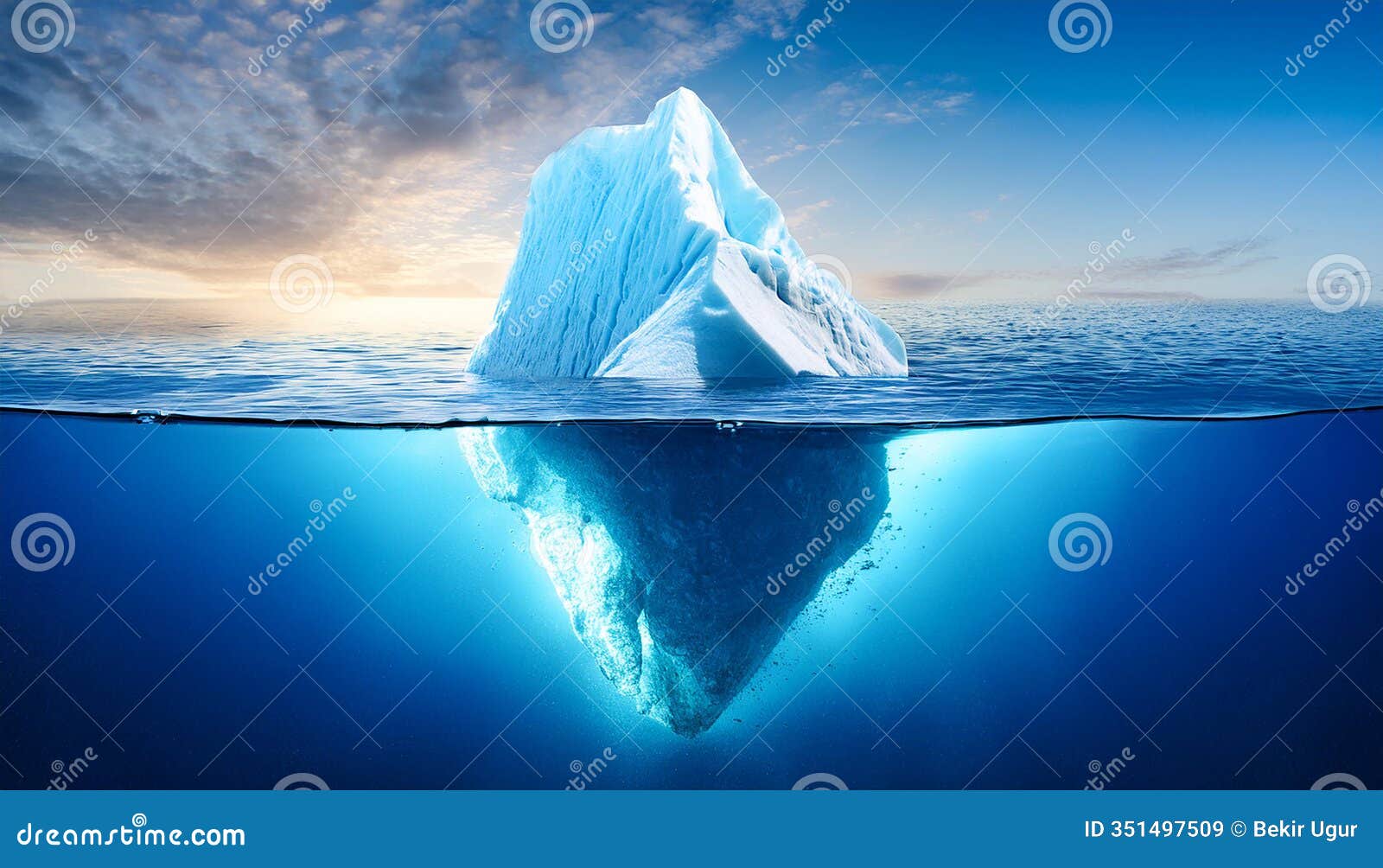 Iceberg - Hidden Danger and Global Warming Concept Stock Illustration ...