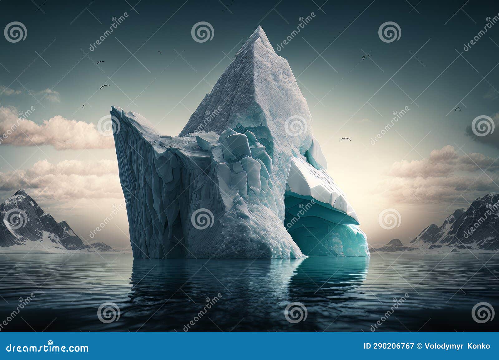 Iceberg Hidden Danger and Global Warming. Generative Ai Stock Image ...