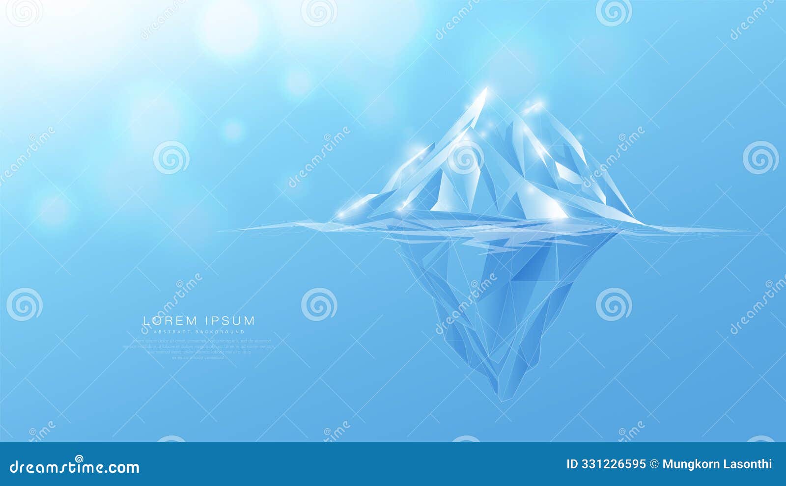 Iceberg. Hidden Potential. Business Concept. Glowing Low Poly ...