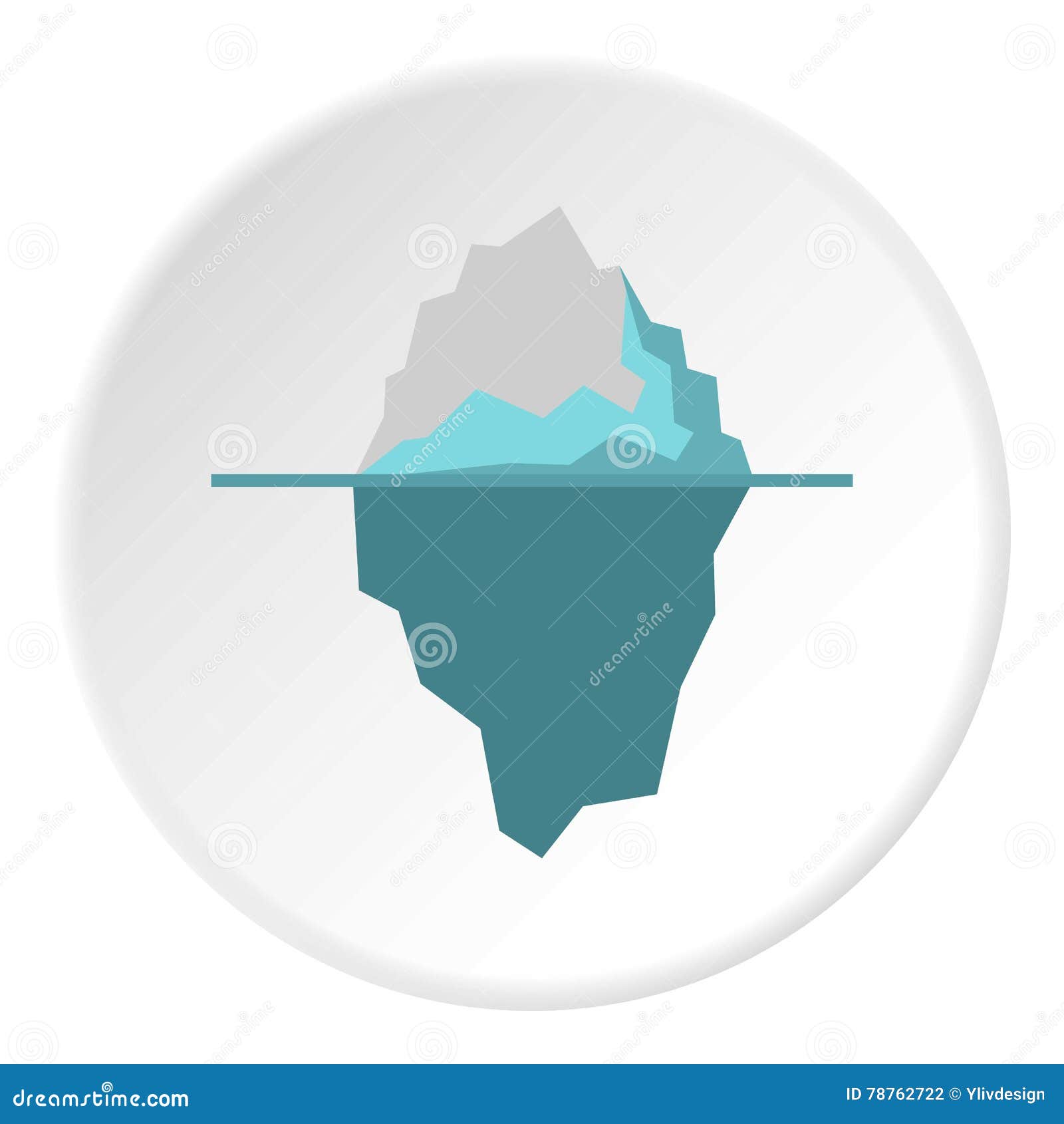 Iceberg icon, flat style stock vector. Illustration of nature - 78762722