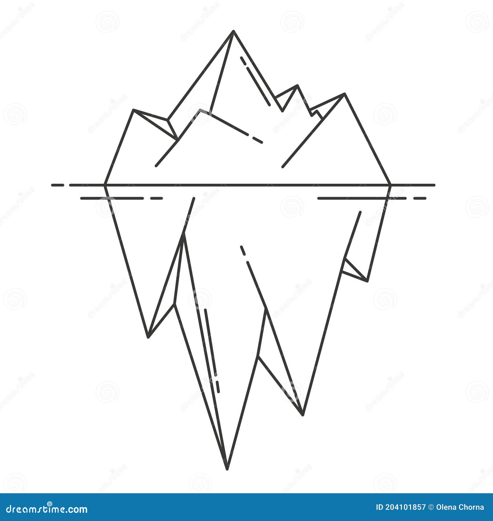 Iceberg Icon in Outline Style. Vector Illustration. Stock Vector ...