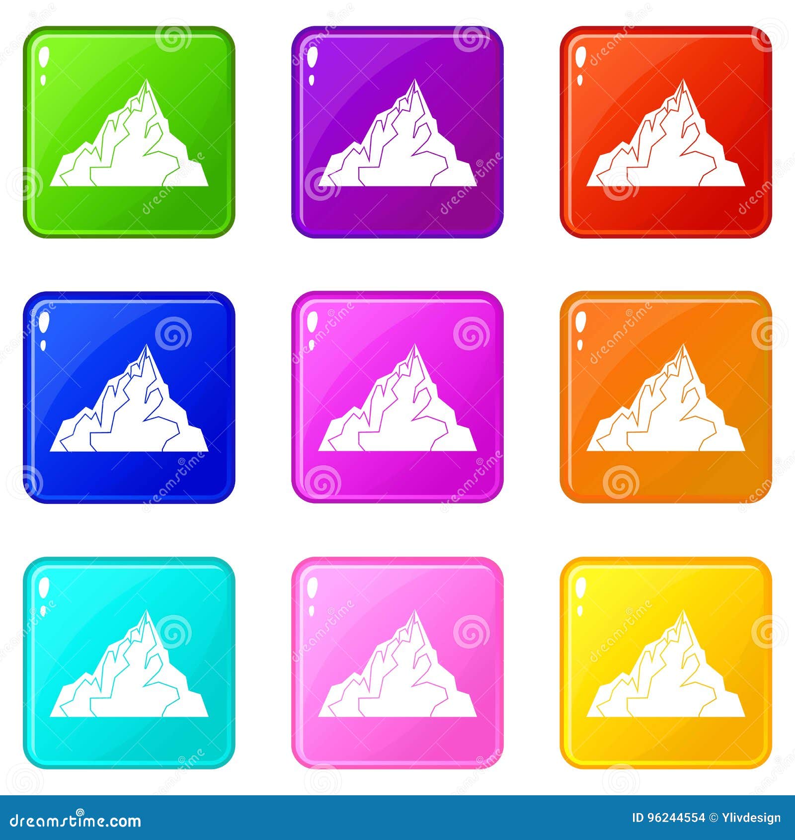 Iceberg icons 9 set stock vector. Illustration of landscape - 96244554