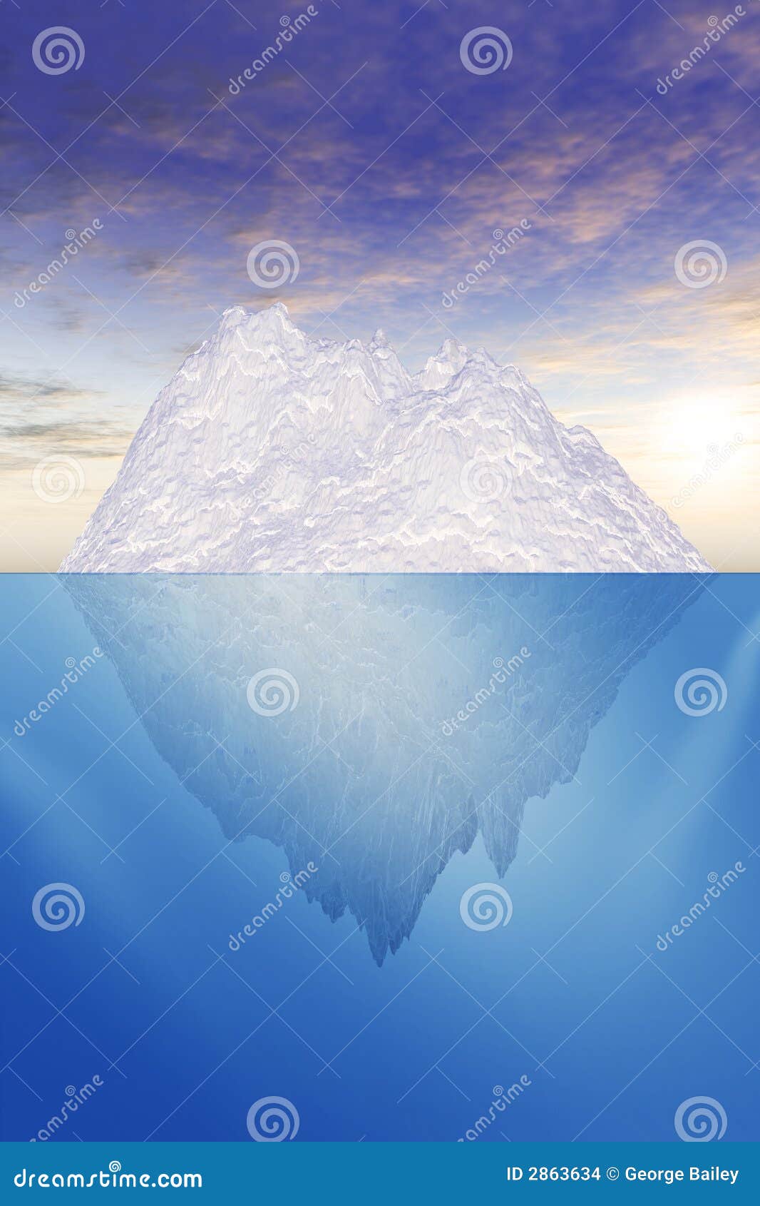 Iceberg Illustration stock illustration. Illustration of sunrise - 2863634