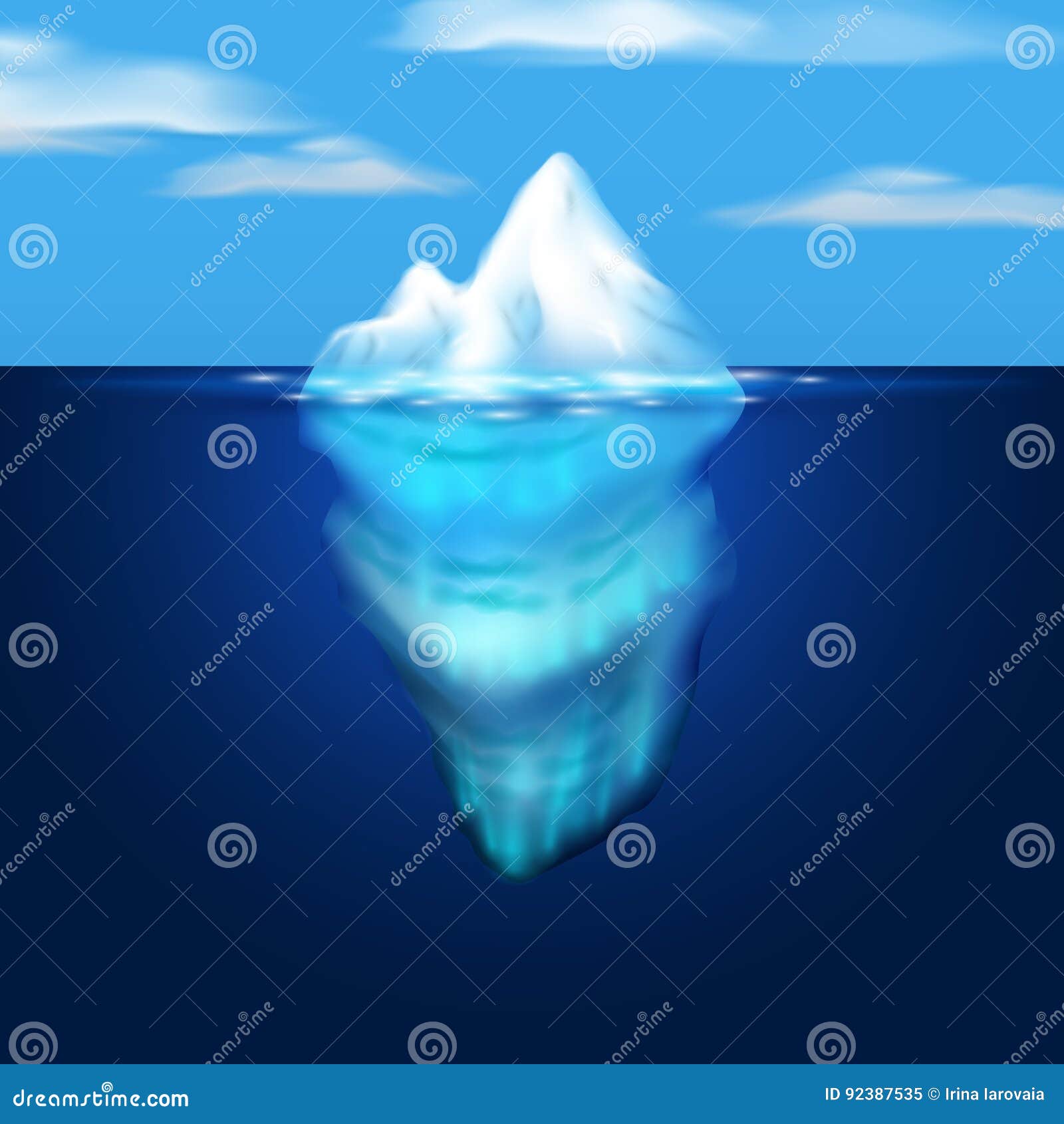 Iceberg Illustration. Block of Ice in the Sea. Vector Image. Stock ...