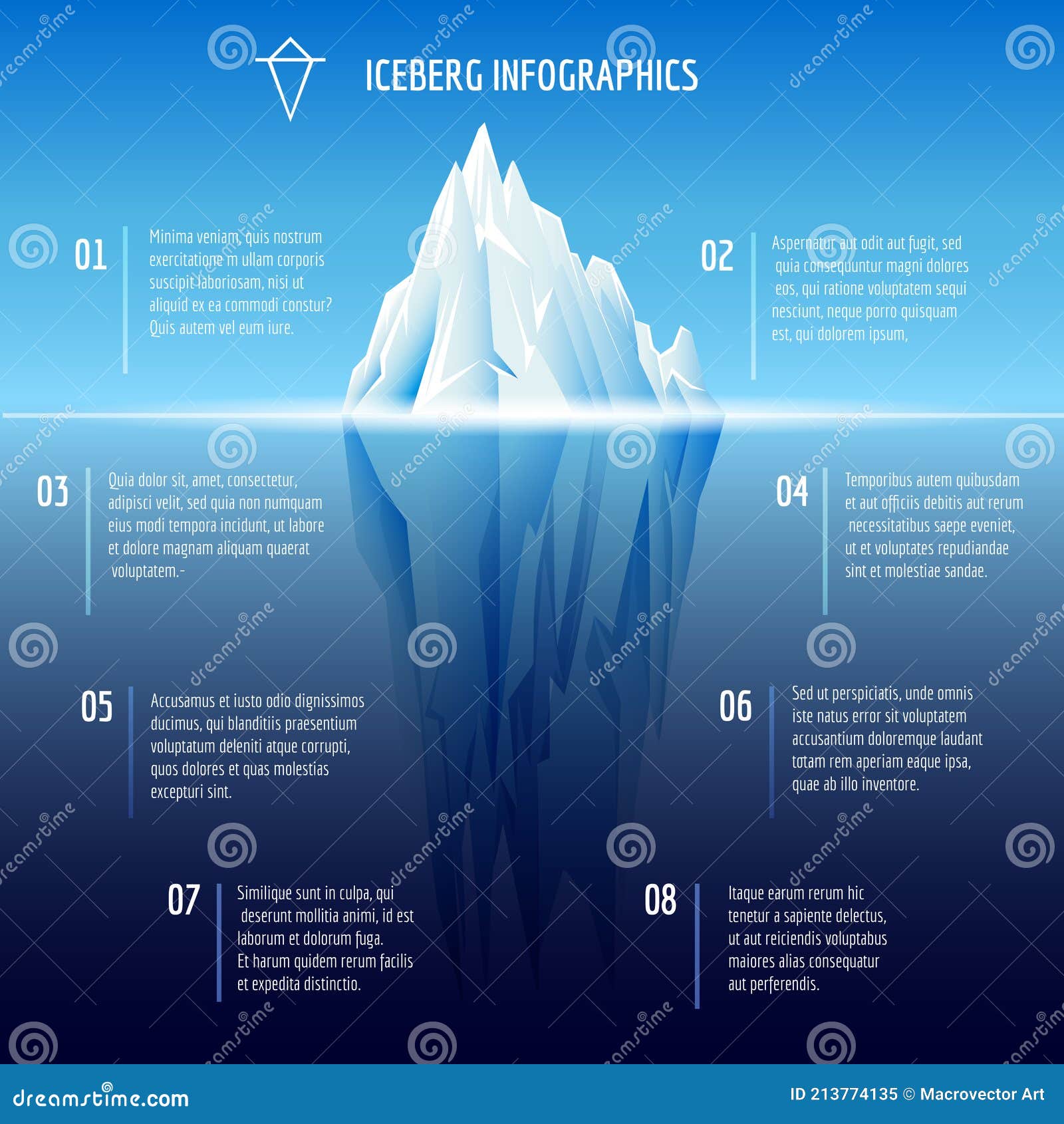 Iceberg infographics stock vector. Illustration of concept - 213774135