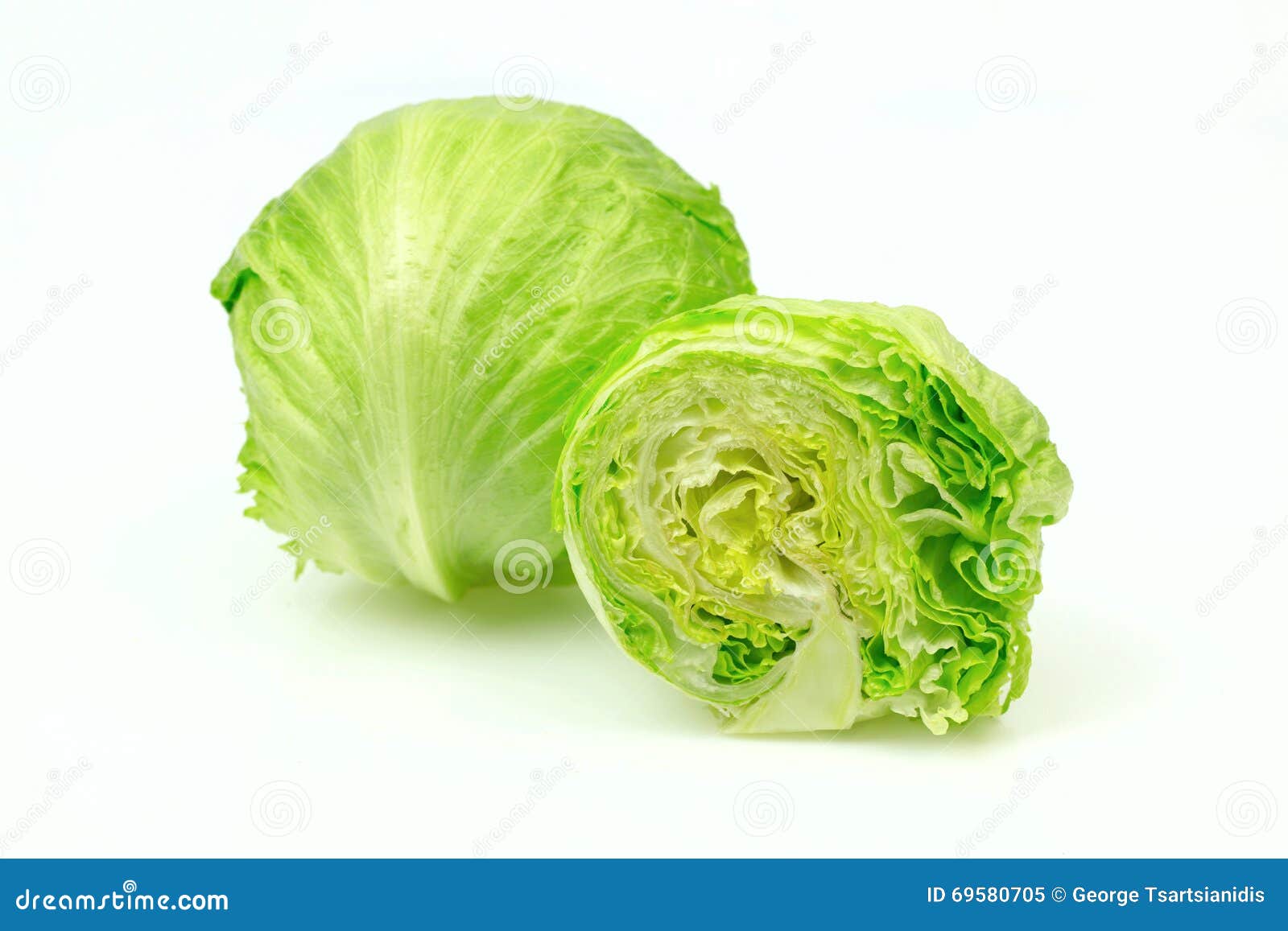 Iceberg Lettuce and One Cut Half Stock Image - Image of menu ...