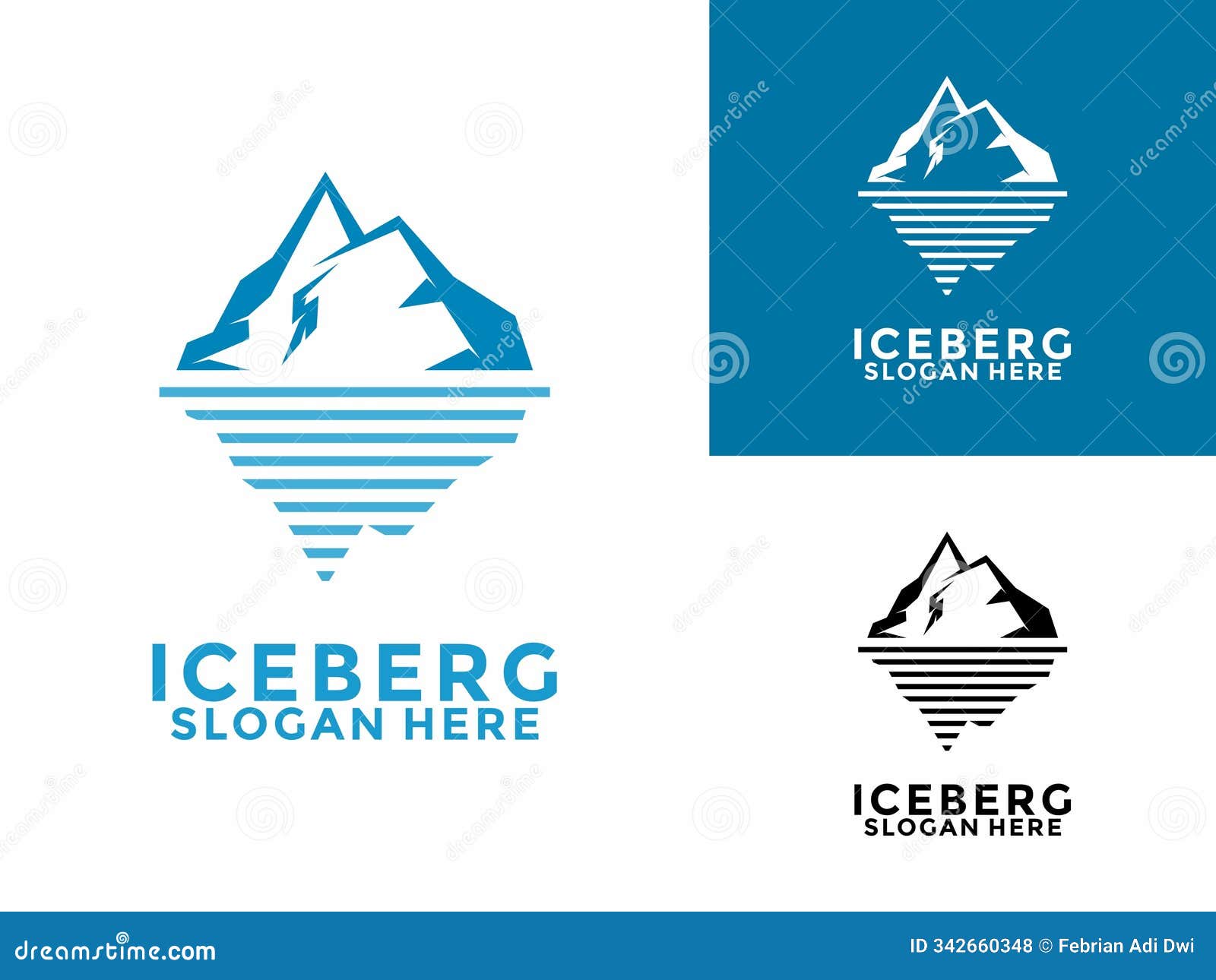 Iceberg Logo Design Vector, Mountain Lake Logo, Awesome Iceberg Logo ...