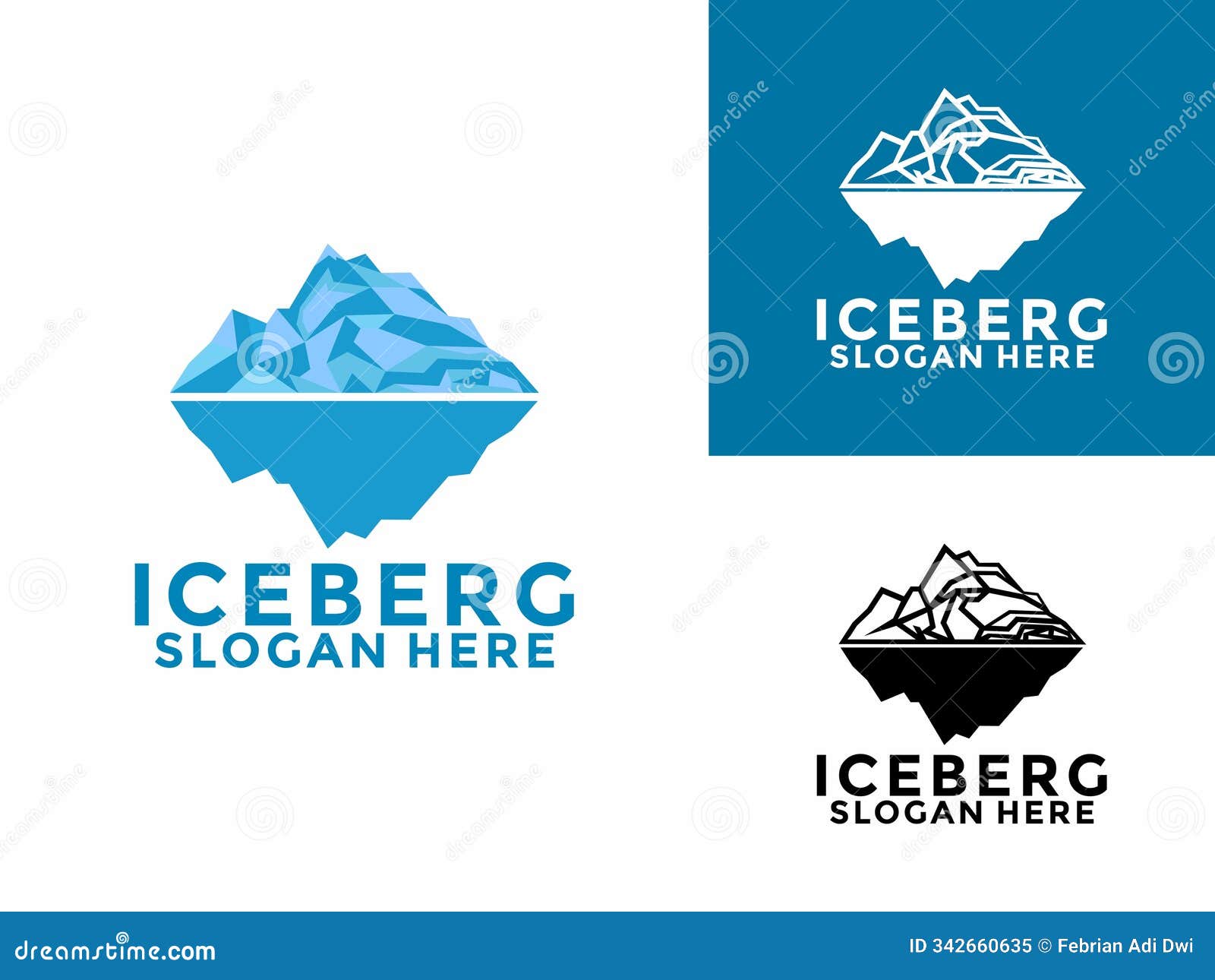 Iceberg Logo Design Vector, Mountain Lake Logo, Awesome Iceberg Logo ...
