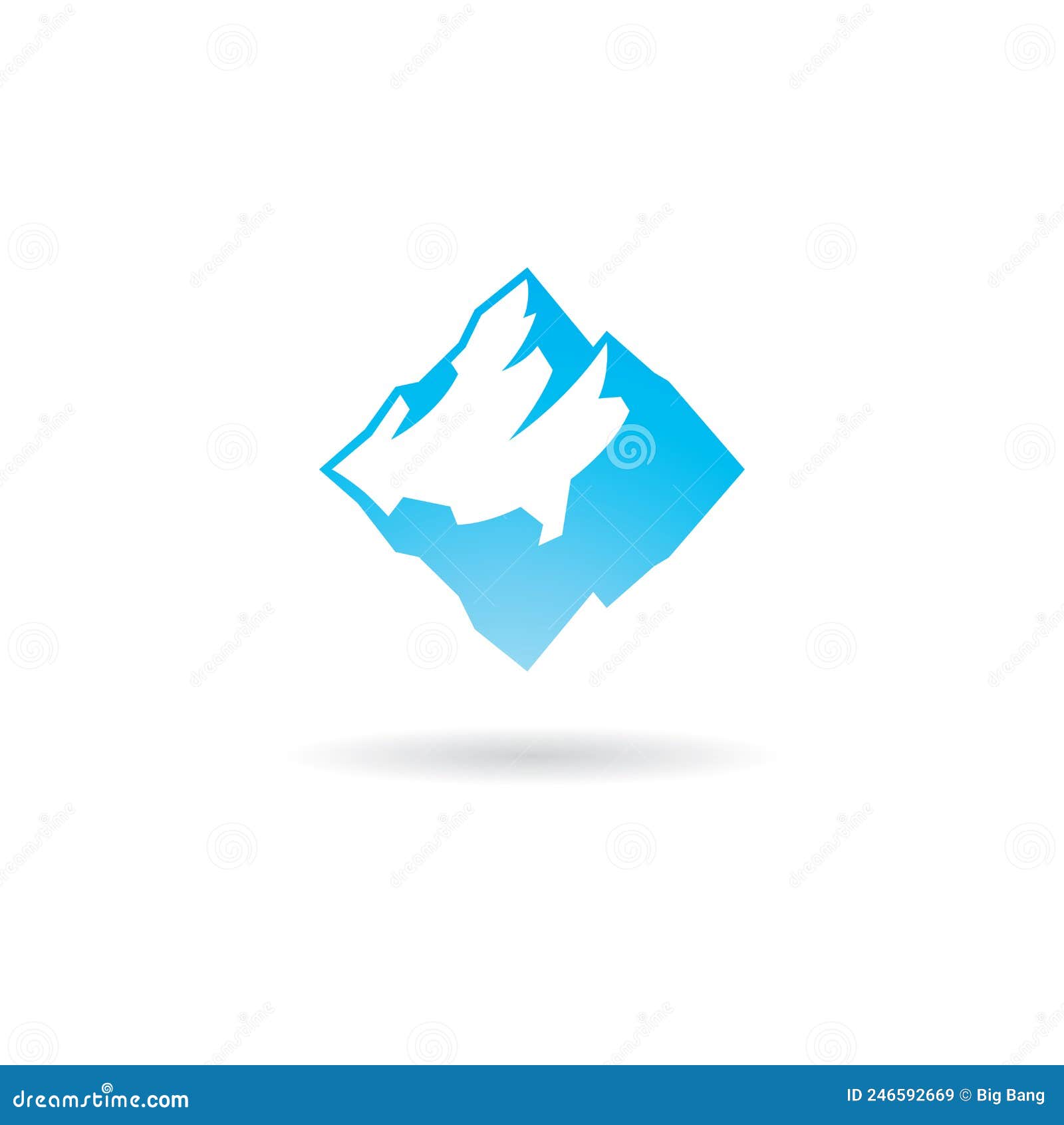 Iceberg Logo Illustration in Isolated White Background Stock Vector ...
