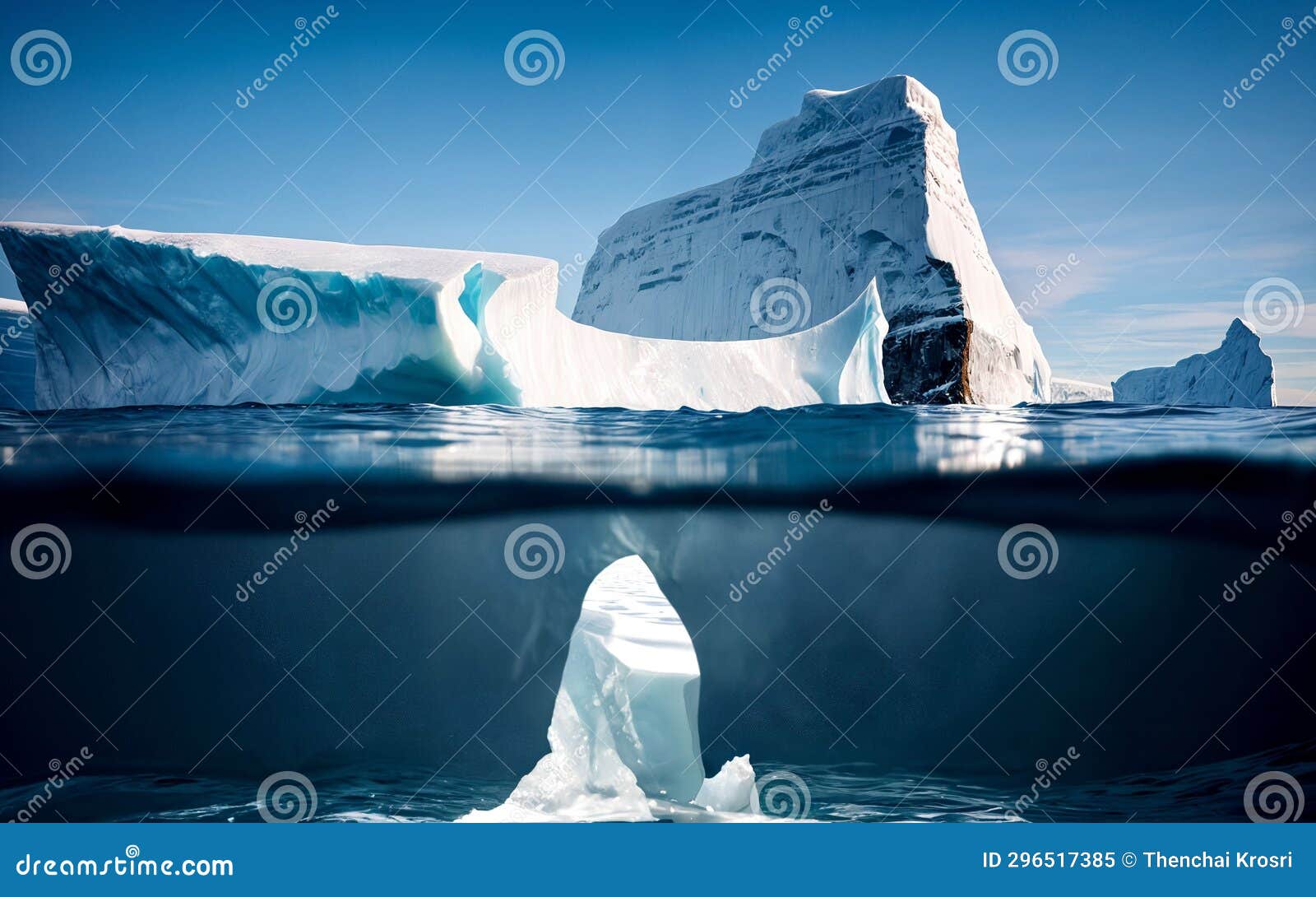 Iceberg a Majestic World Above and Below Stock Illustration ...