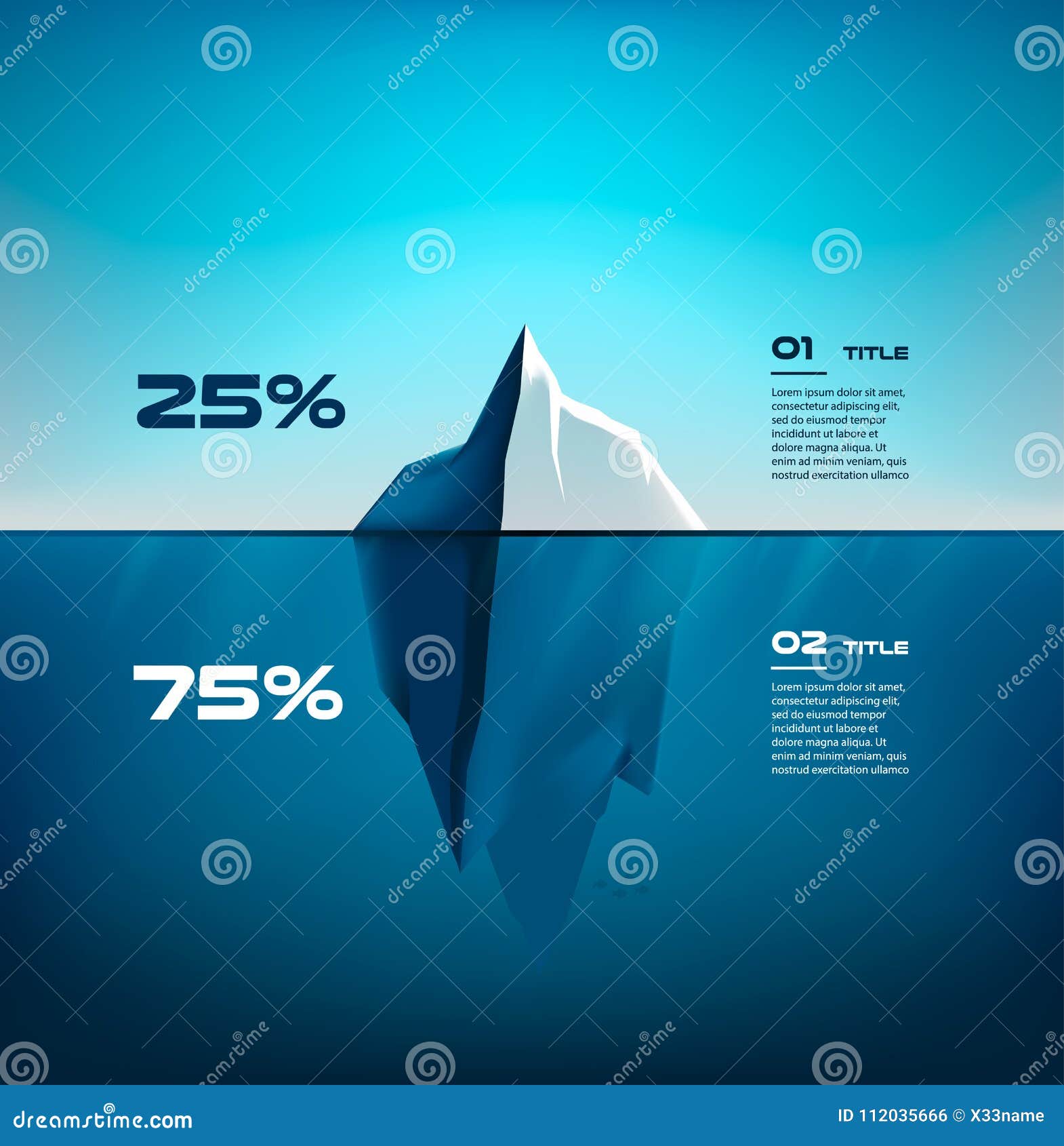 Iceberg In The Deep Ocean Poster. Winter Background With Sun Beam ...