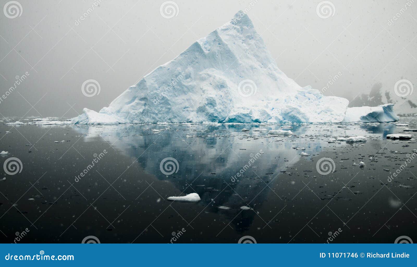 Iceberg Mountain and Reflection Stock Photo - Image of white, water ...