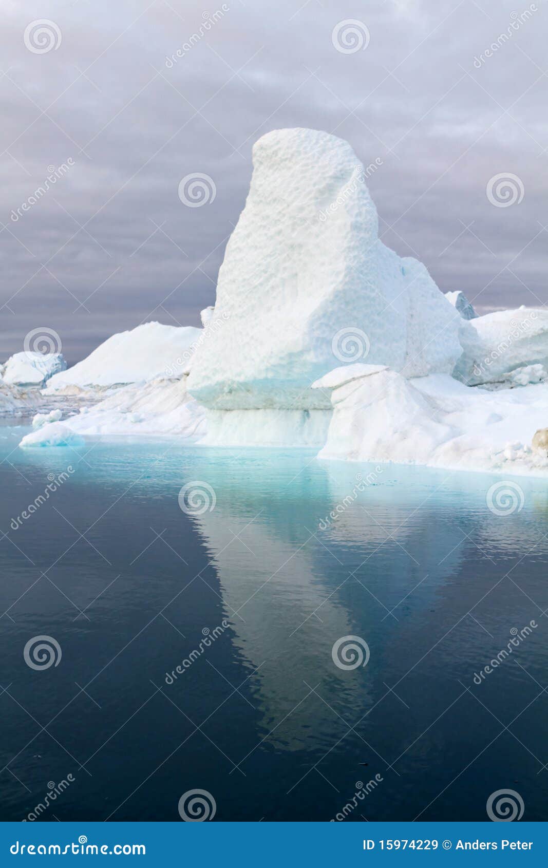 Iceberg with Nice Reflection Stock Image - Image of beautiful ...