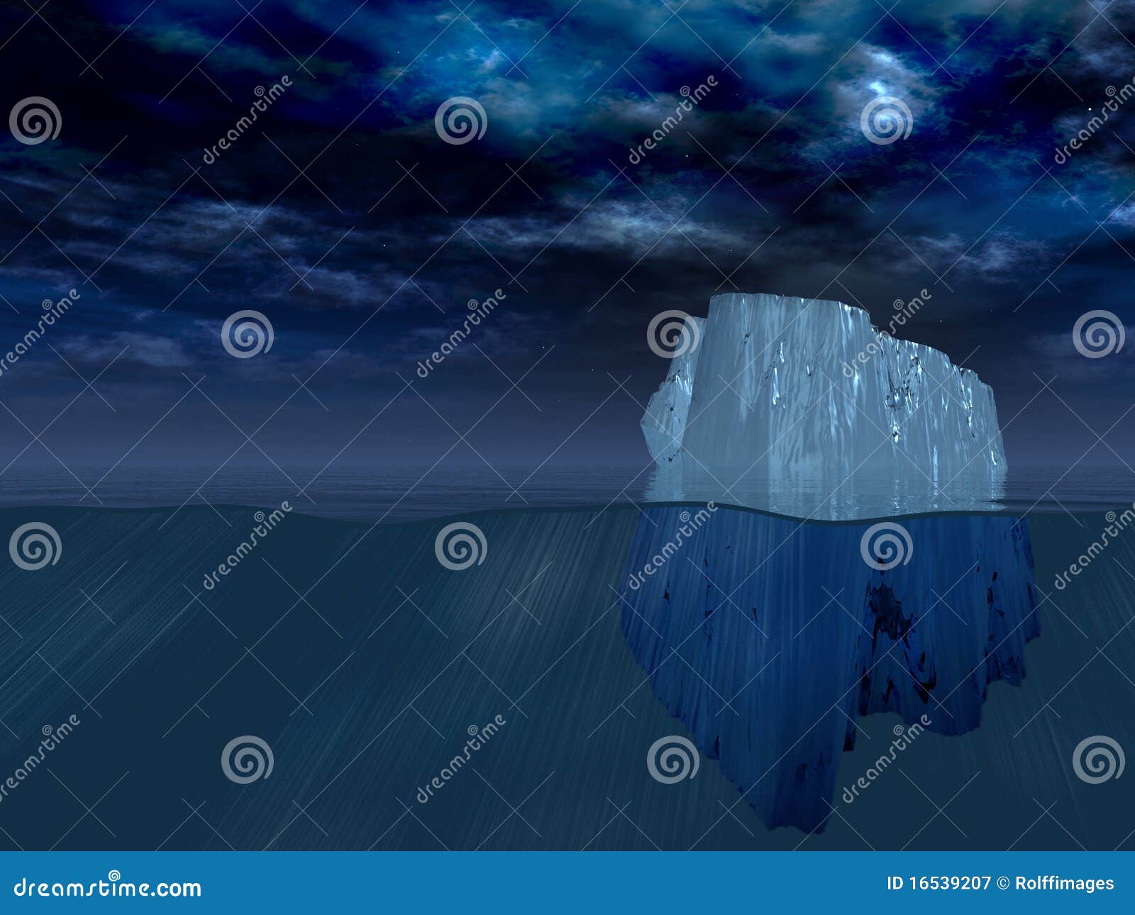An Iceberg At Night At Sea Stars Milky Way Aurora Borealis In The Sky ...