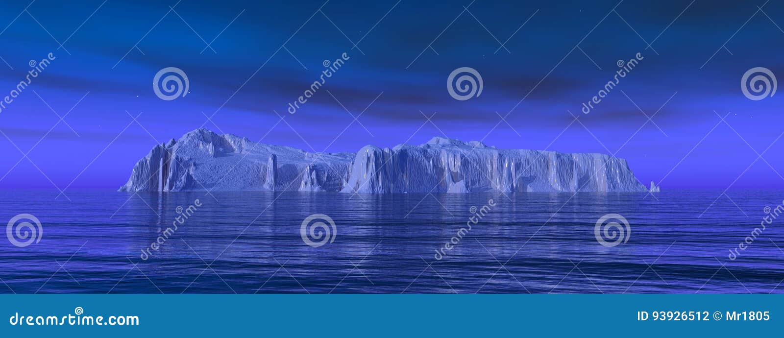 An Iceberg At Night At Sea Stars Milky Way Aurora Borealis In The Sky ...