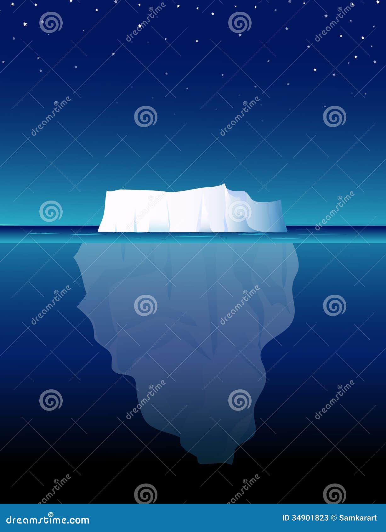 An Iceberg At Night At Sea Stars Milky Way Aurora Borealis In The Sky ...