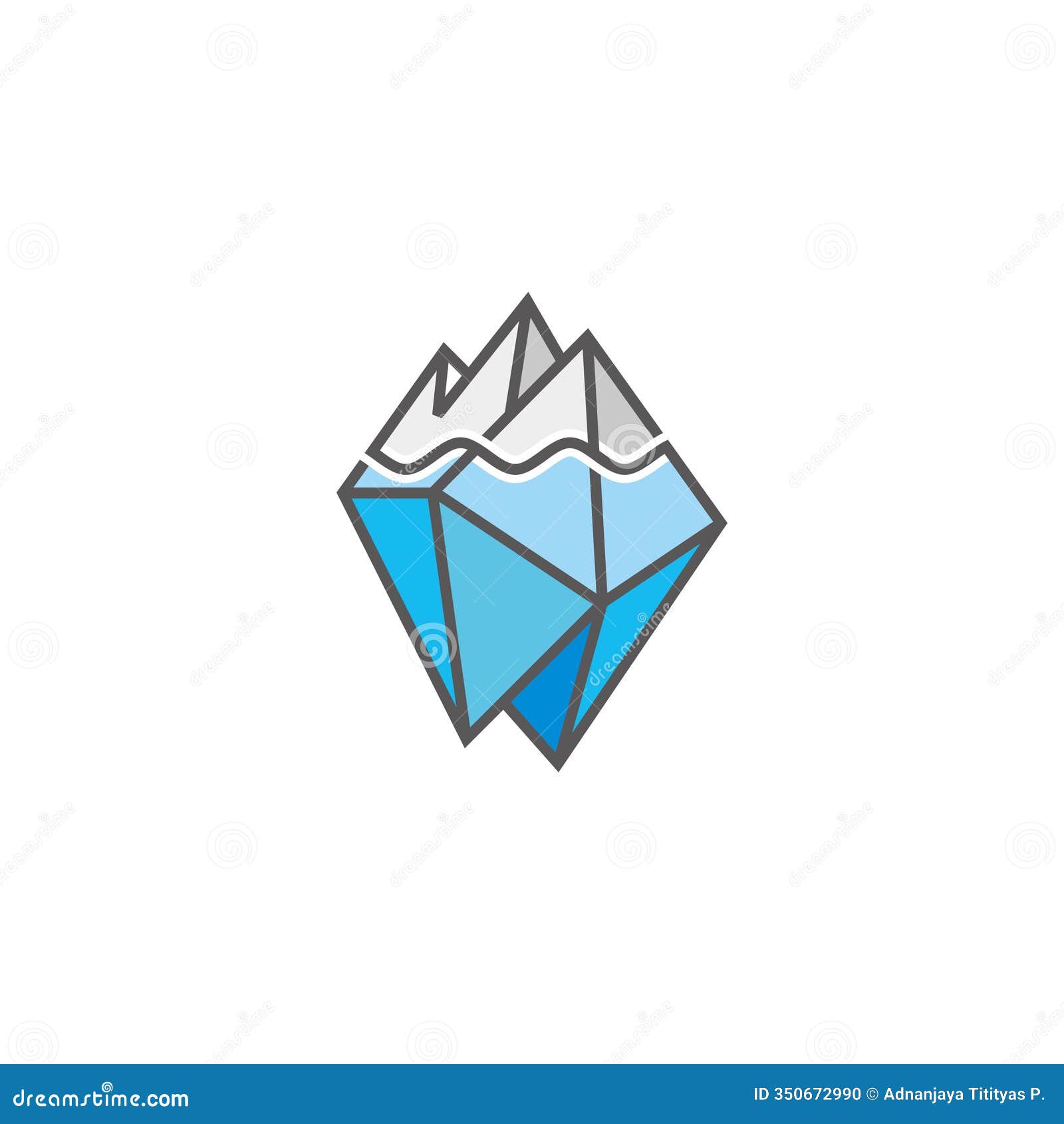 Iceberg Phenomenon Simple Color Geometric Lines Icon Vector ...