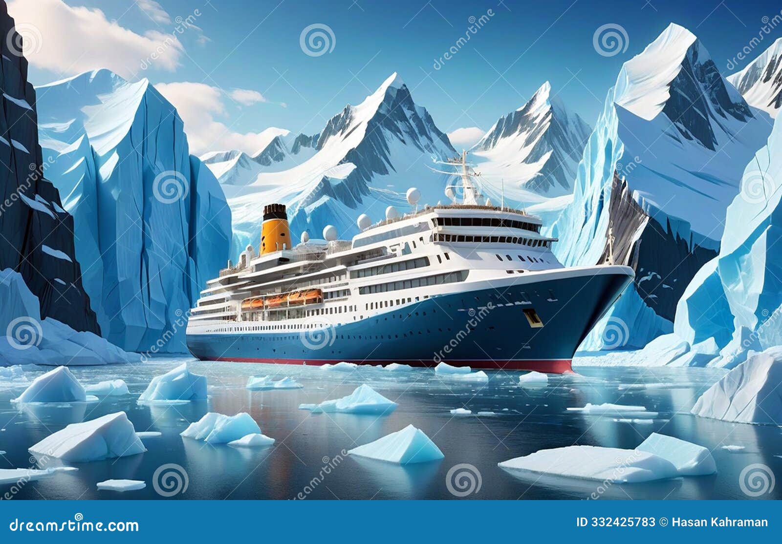 Iceberg in Polar Regions, Ship in the Sea, Iceberg in the Region Stock ...