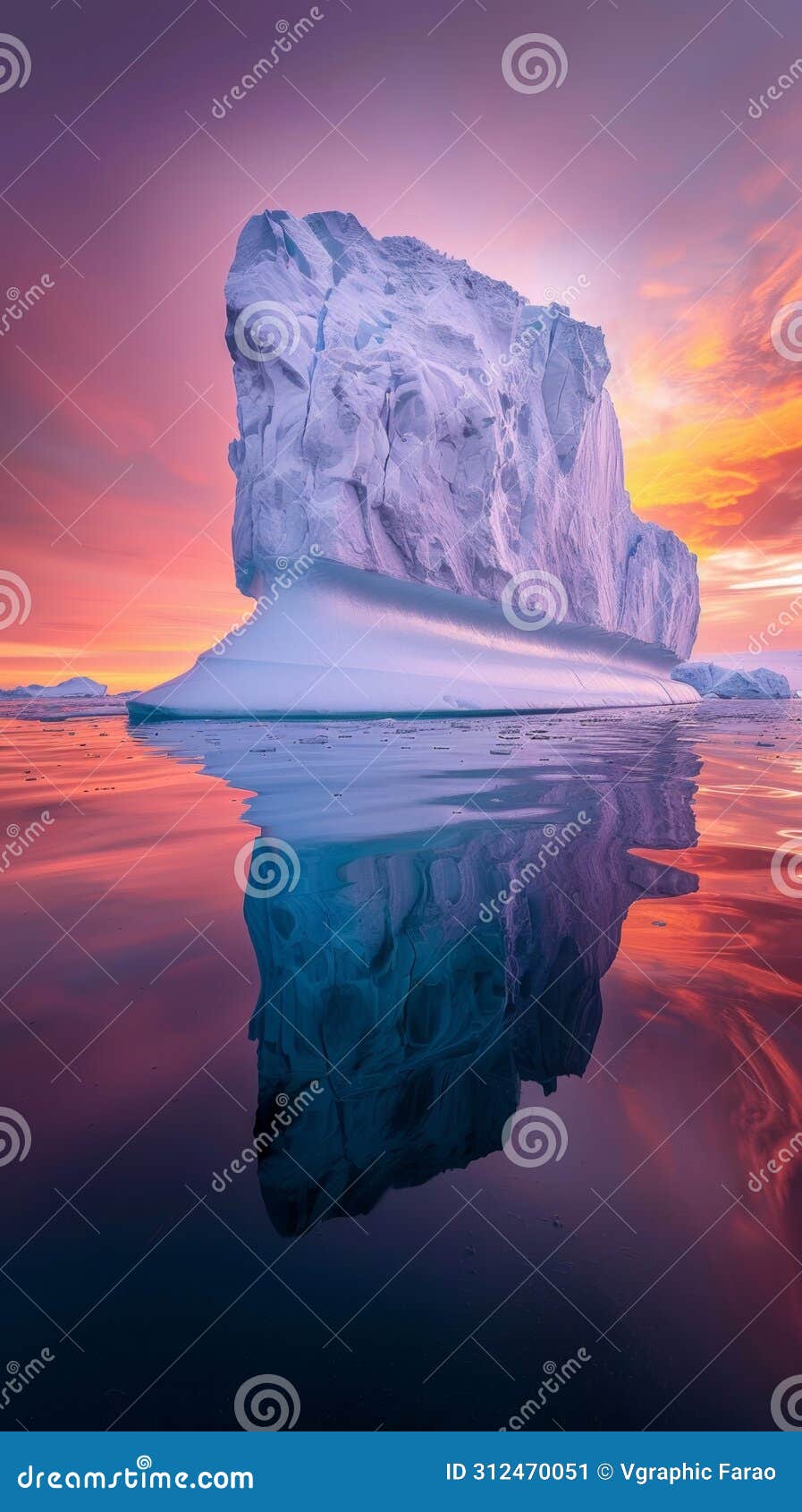 Iceberg Reflection at Sunset in the Arctic Stock Image - Image of ...