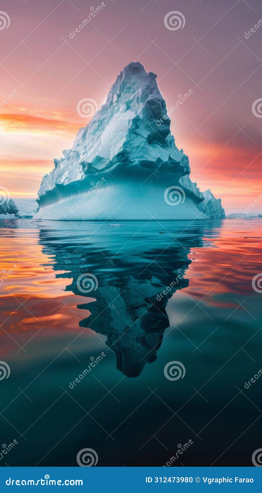 Iceberg Reflection during Sunset Stock Photo - Image of iceberg ...