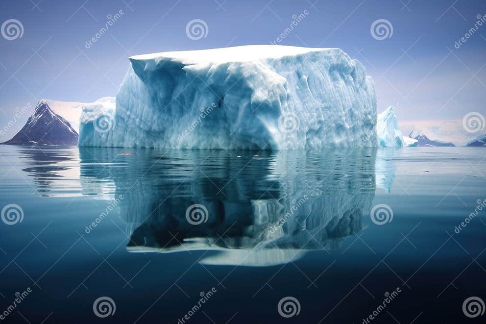 Iceberg Reflection on Water Surface from Beneath Stock Illustration ...