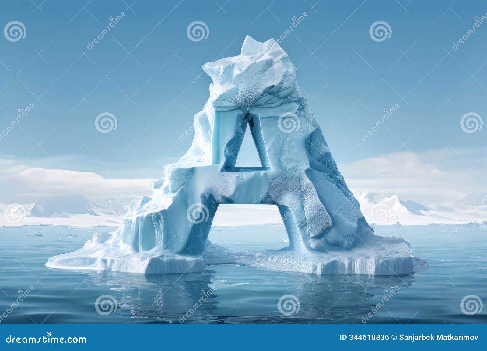 Iceberg Alphabet Font. 3D Cartoon Ice Letters And Numbers With ...