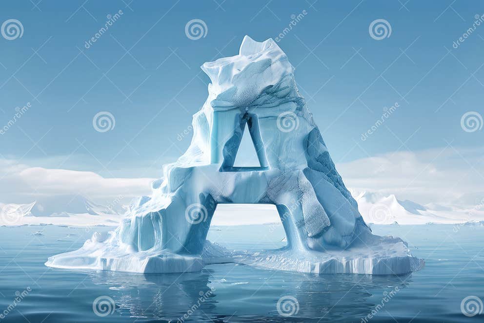 Iceberg Shape Alphabet the Shape of an Iceberg Forms the Shape O Stock ...