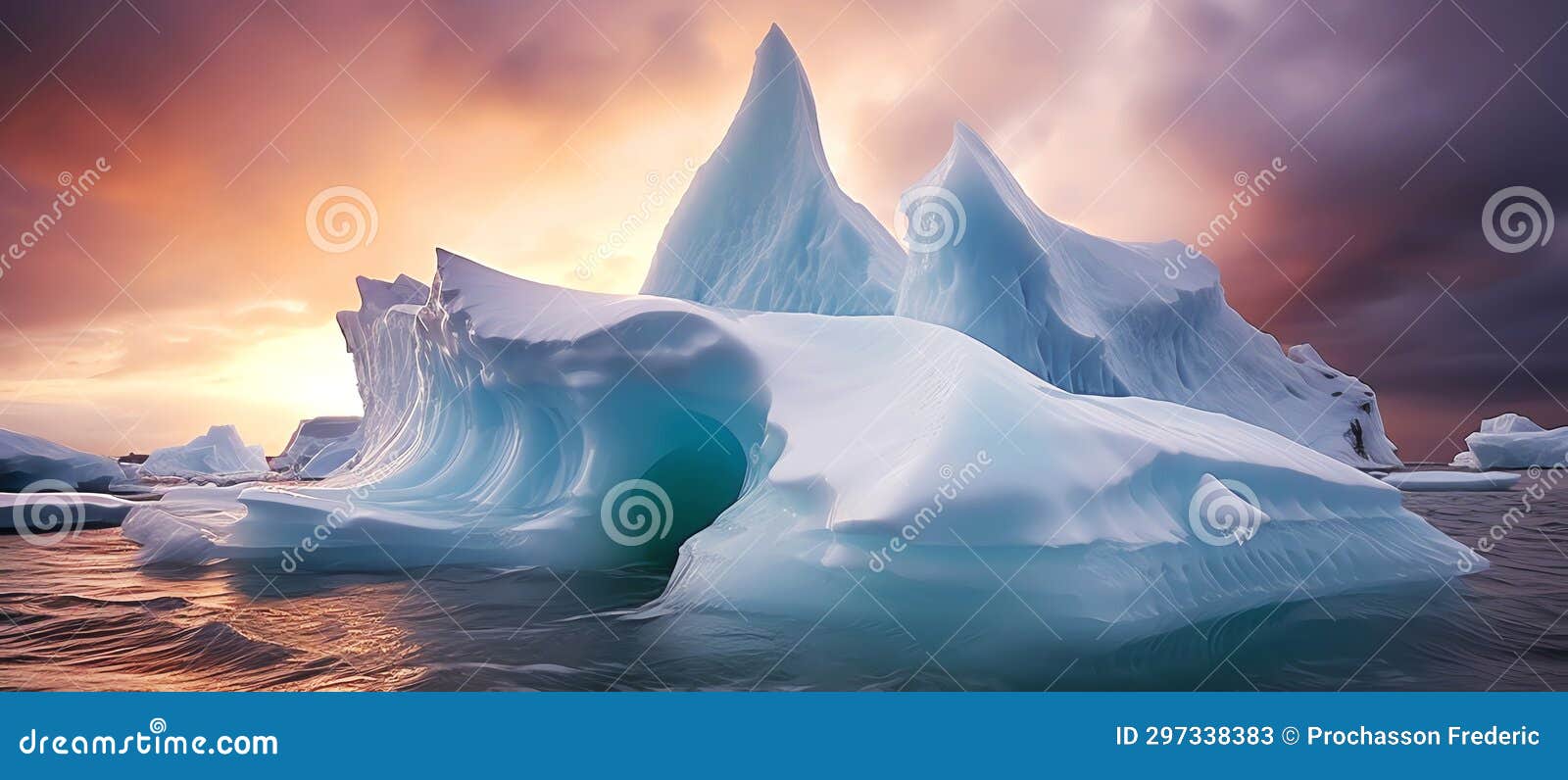Iceberg at Sunset, AI Generated Stock Image - Image of greenland, ocean ...