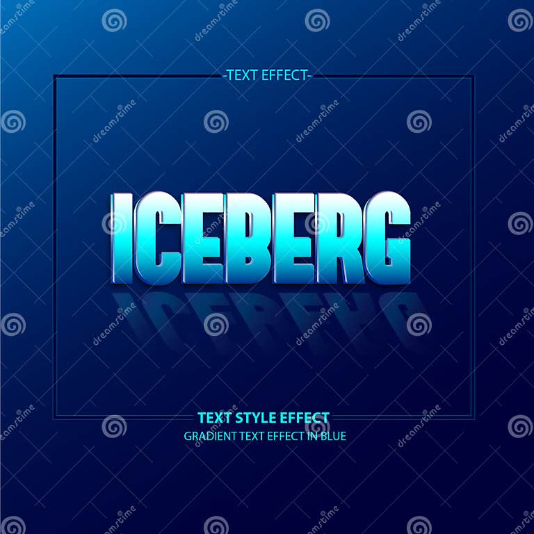 Iceberg Text Effect in Blue Gradient Stock Illustration - Illustration ...