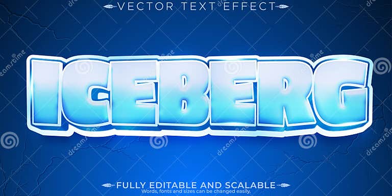 Iceberg Text Effect, Editable Cold and Frost Text Style Stock Vector - Illustration of modern ...
