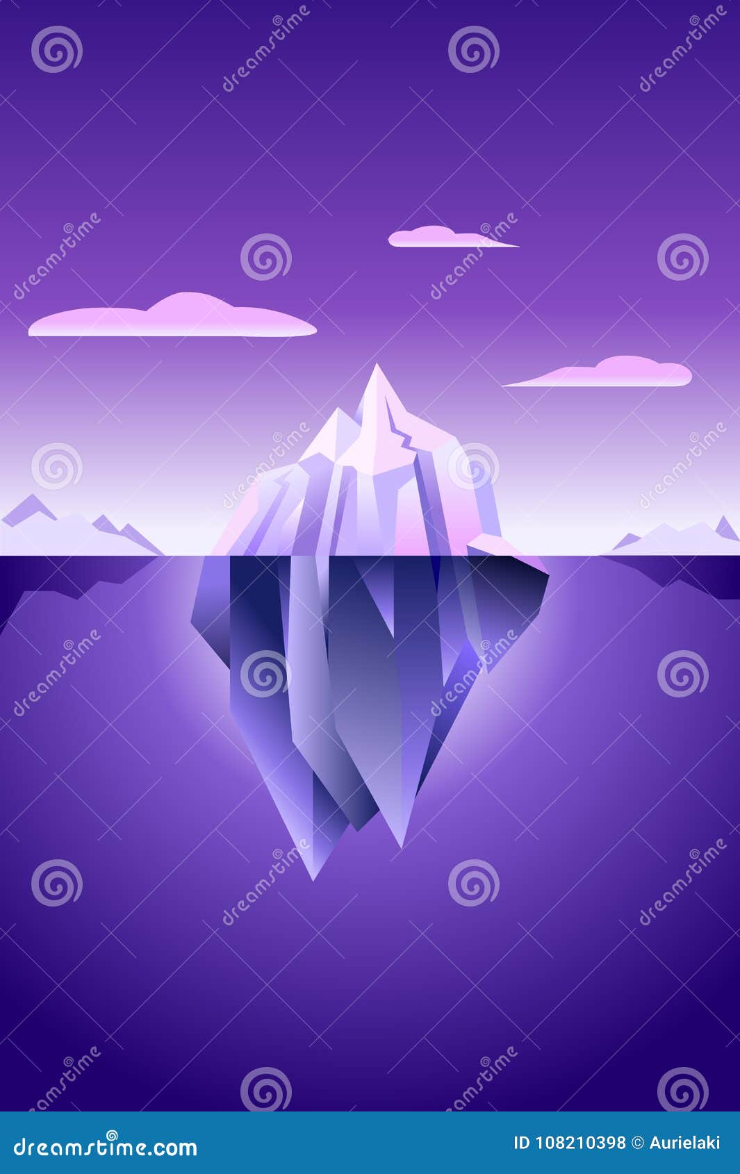 Iceberg Ultra Violet Wallpaper Ilustración del Vector - Ilustración de ...